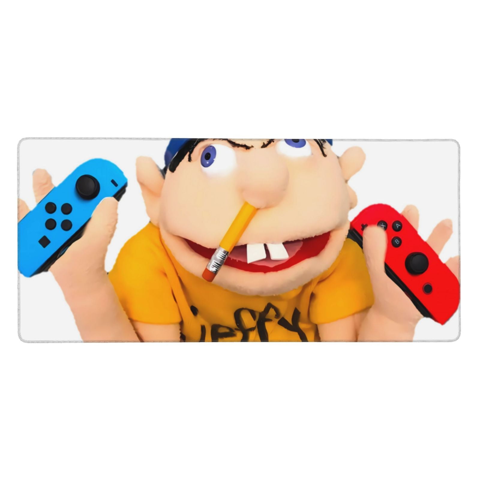 Horeoi Sml Jeffy Print Rubber Keyboard Pad Mouse 16x35.5in Wireless ...