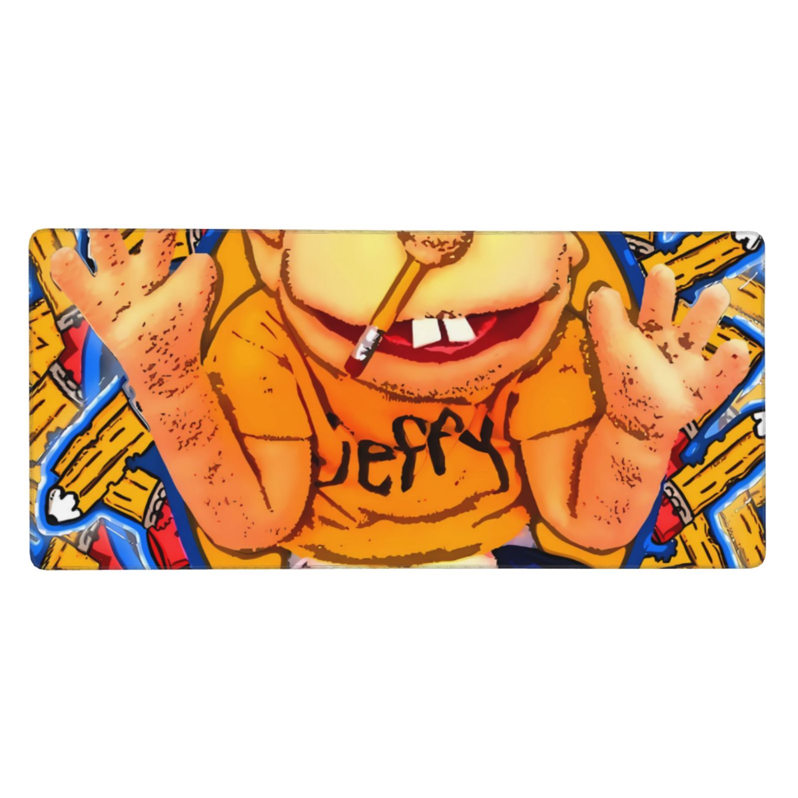 Horeoi Sml Jeffy Print Rubber Keyboard Pad Mouse 16x35.5in Wireless ...