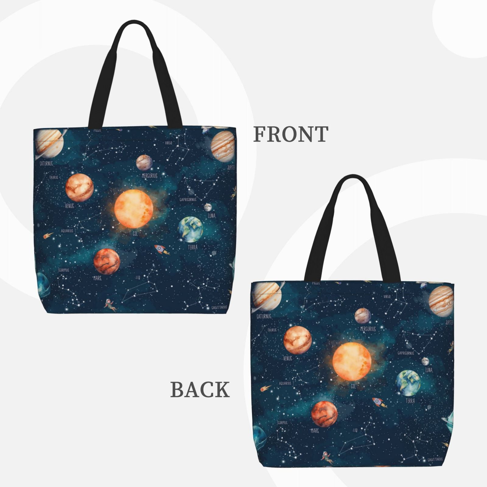 Horeoi Solar System And Planets for Reinforced Shoulder Tote Bag ...