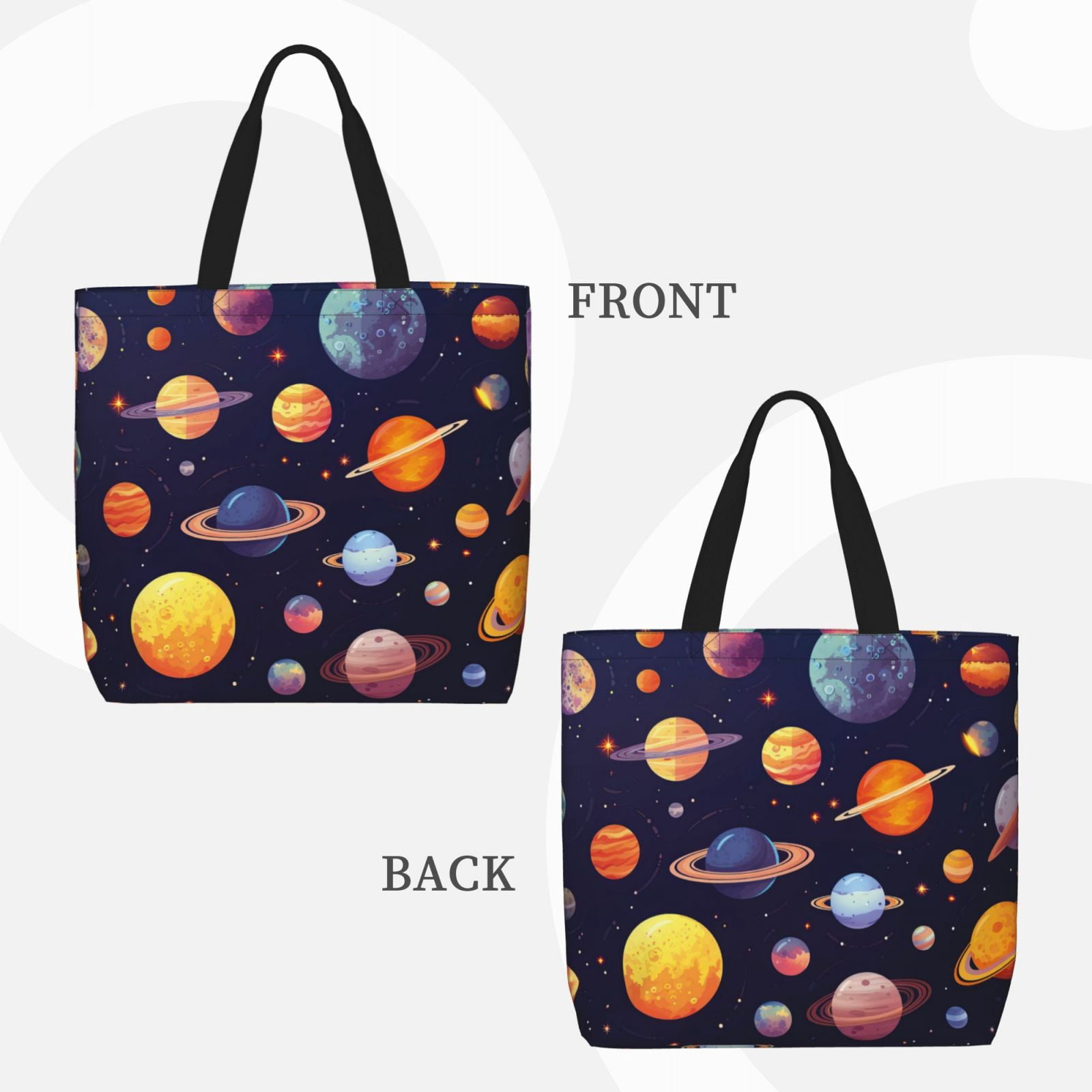 Horeoi Space Planet for Reinforced Shoulder Tote Bag Scratch-Proof Design Spacious Organizer ...