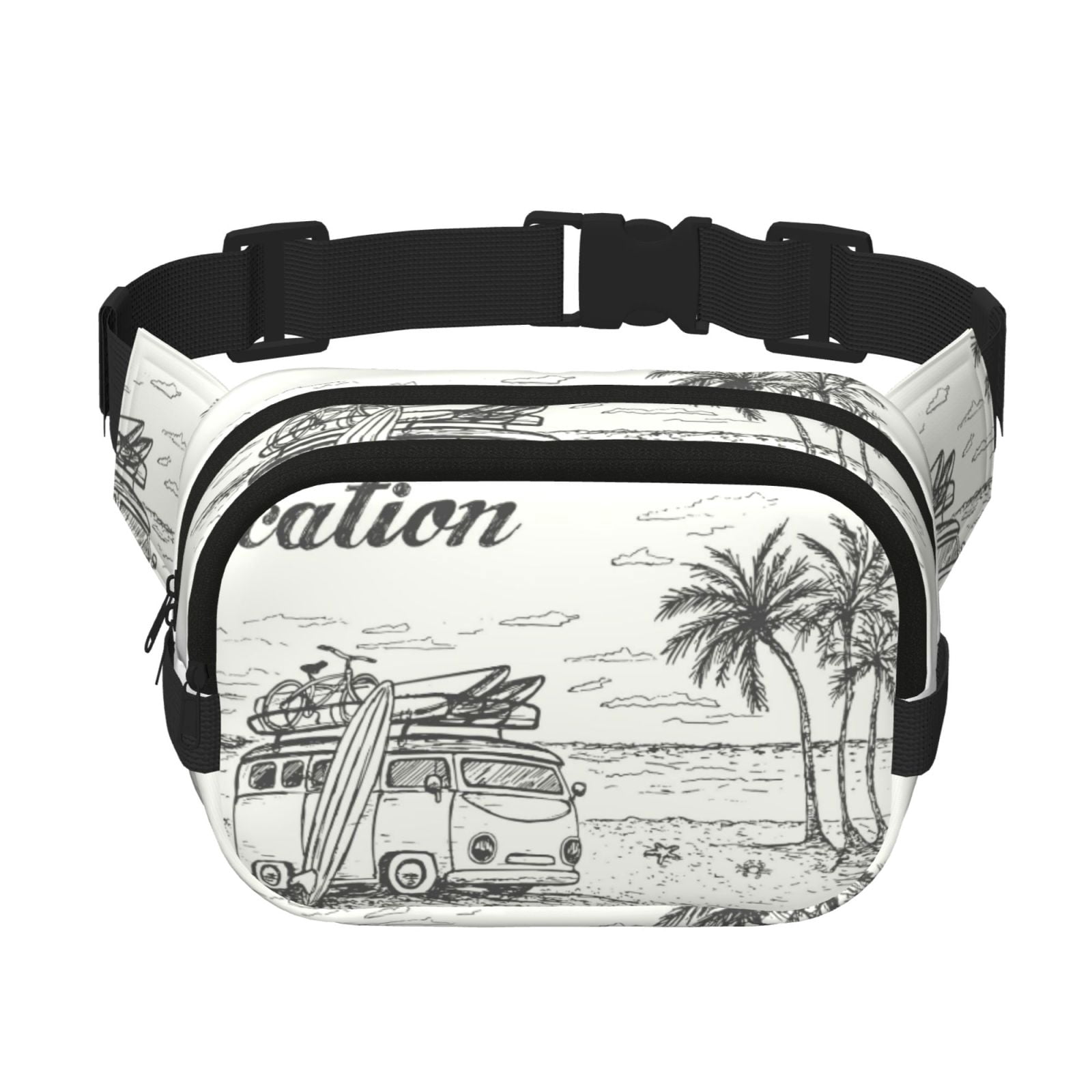 Horeoi Summer Vacation Scene With Camping Van for Square Double Layer ...