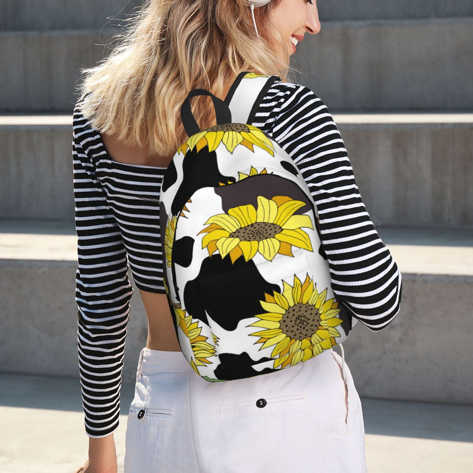 Horeoi Sunflowers Country for Canvas Backpack for School Outdoor Travel ...