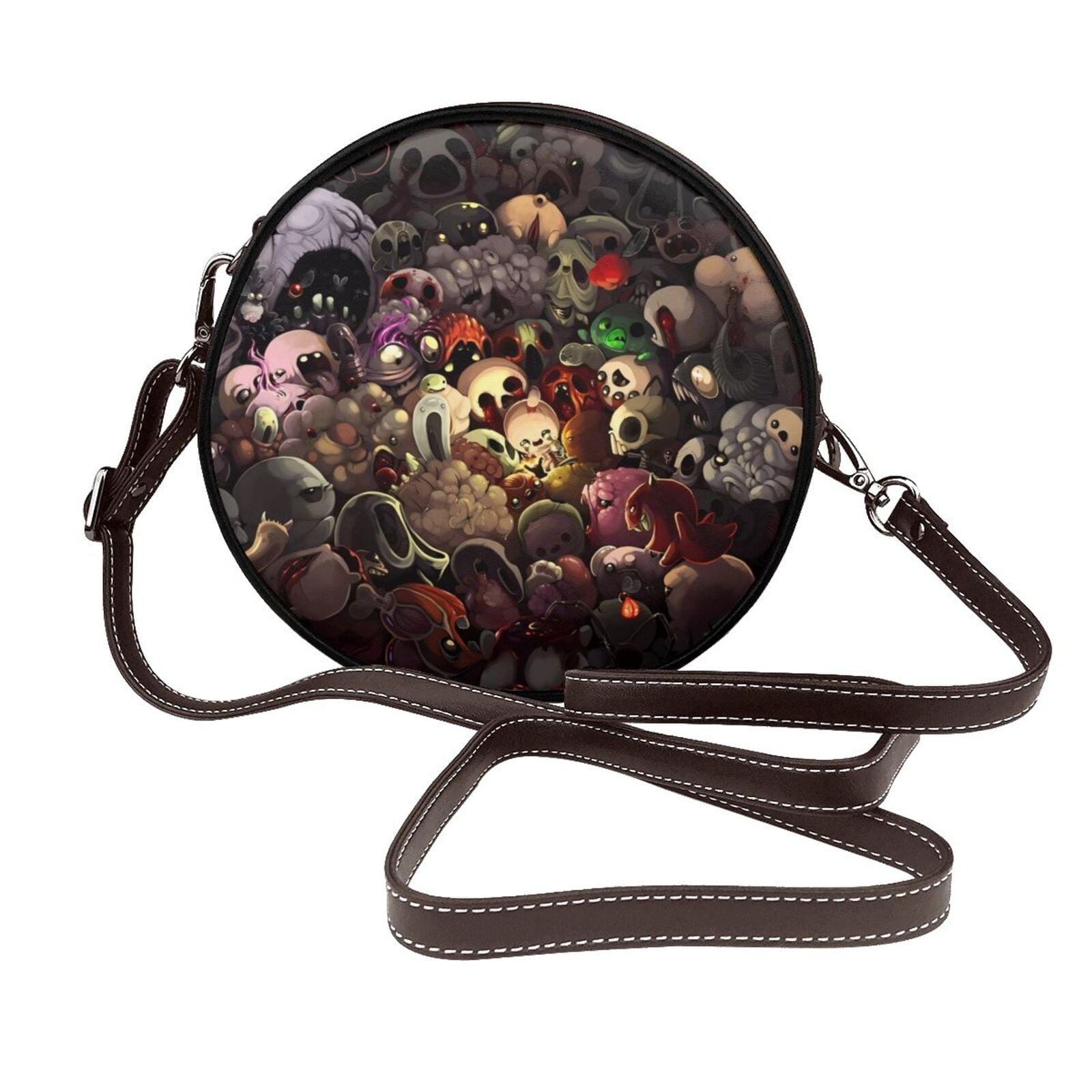 Horeoi The Binding of Isaac Pattern Leather Round Crossbody Bag ...