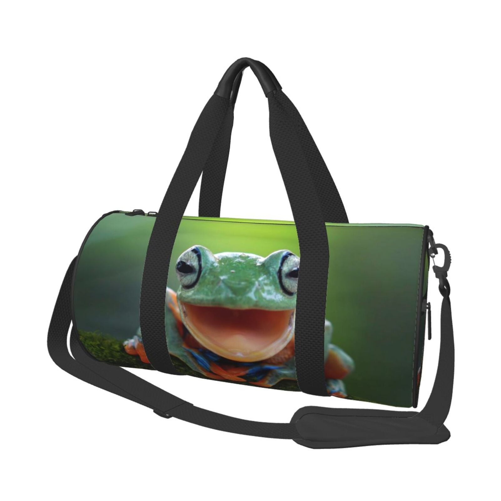 Horeoi Tree Frog Print Foldable Travel Duffle Bag with Removable Strap ...