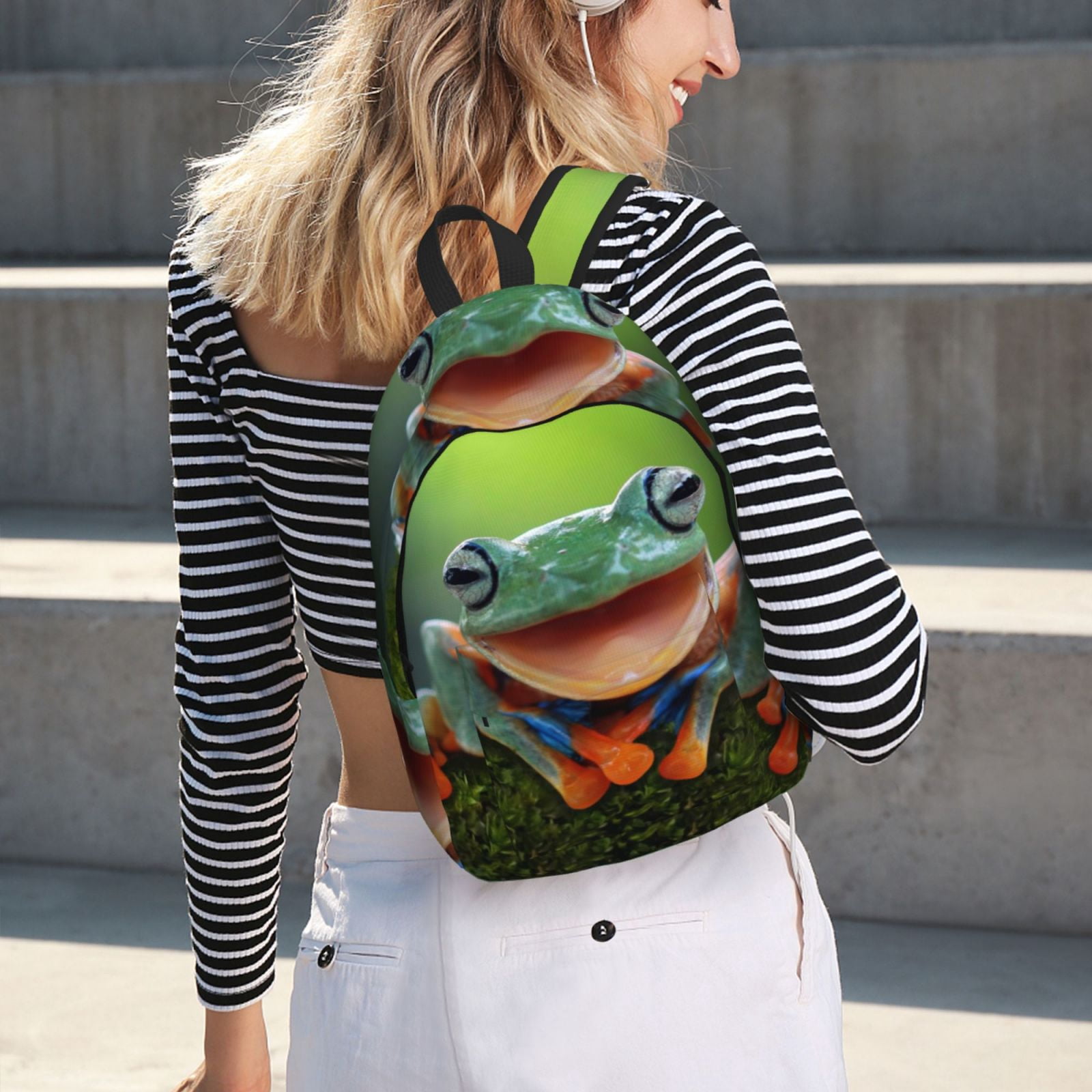 Horeoi Tree Frog for Canvas Backpack for School Outdoor Travel Use Men ...