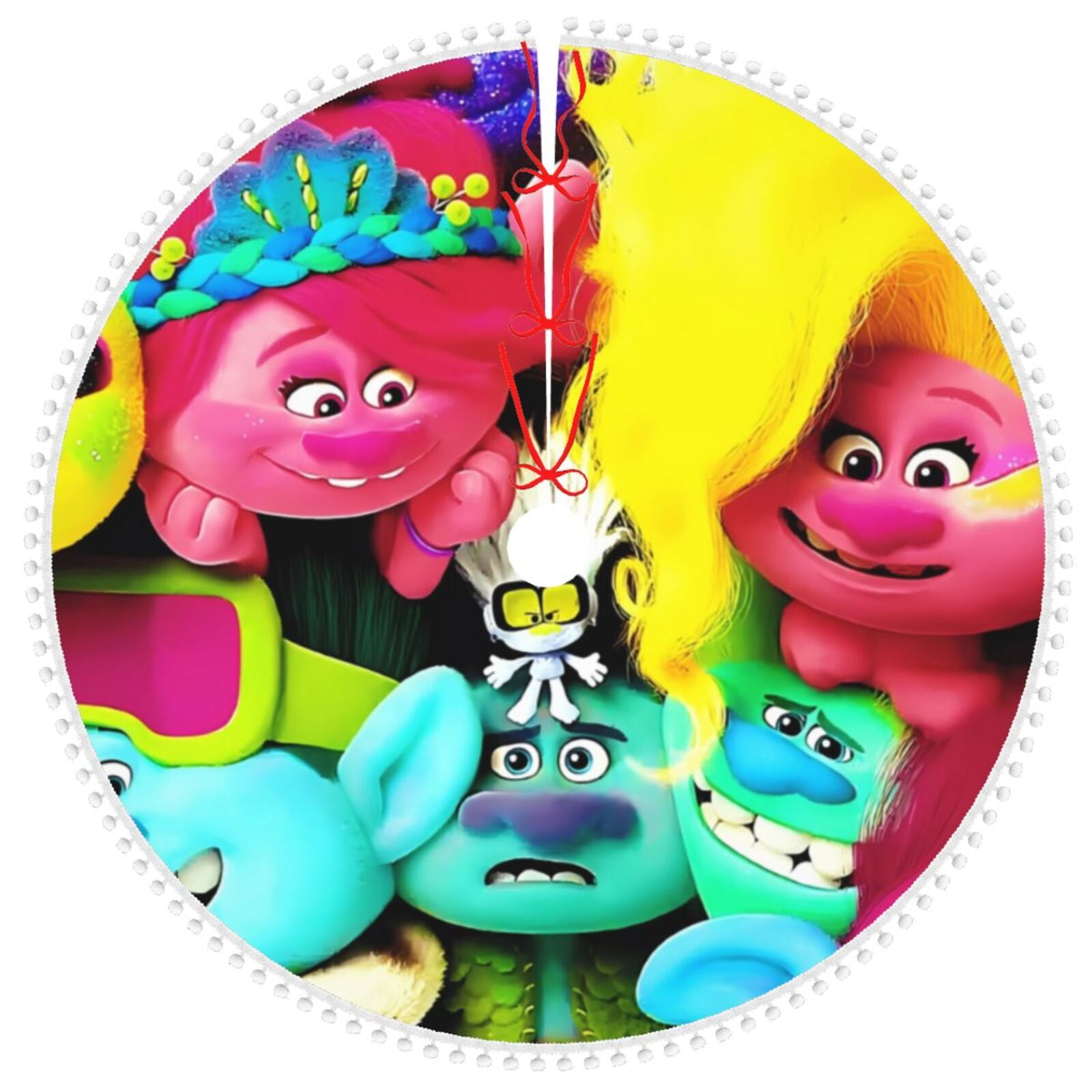 Horeoi Trolls Band Together Print Christmas Rug for 6Ft Tree, Rustic ...