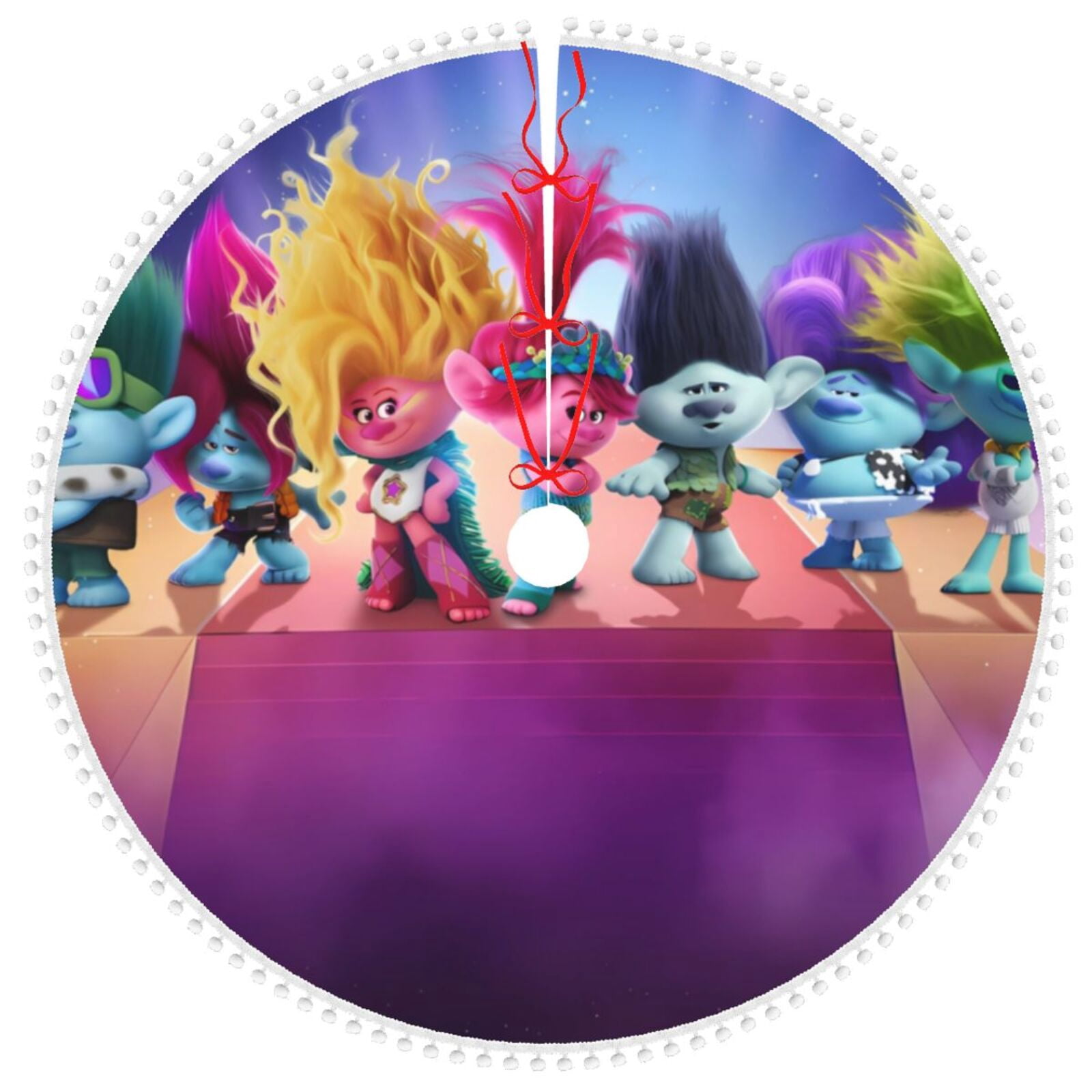 Horeoi Trolls Band Together Print Christmas Rug for 6Ft Tree, Rustic ...