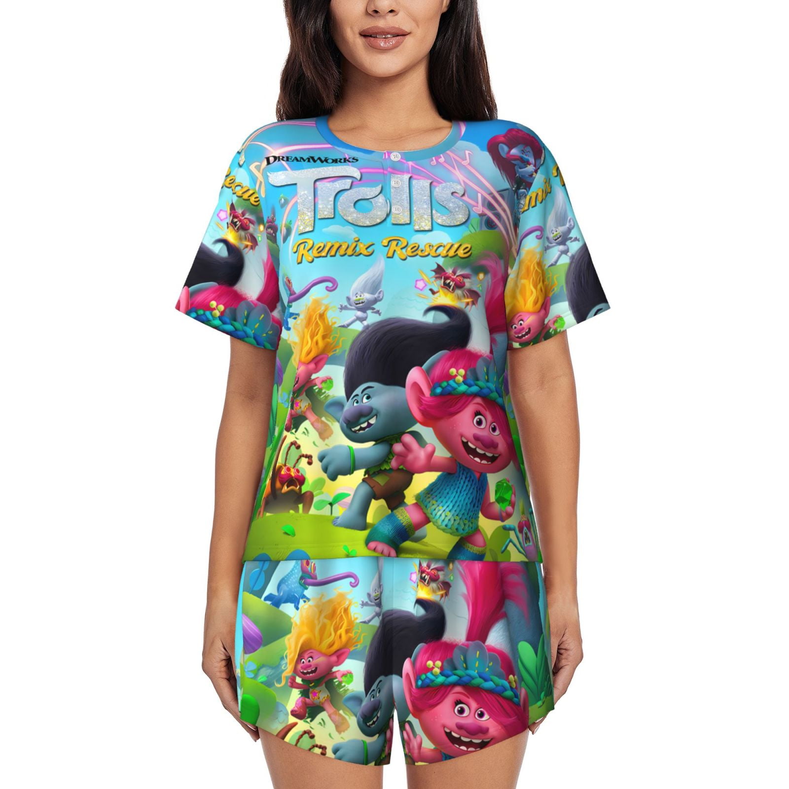 Horeoi Trolls Band Together Print Girls Princess Nightgowns Flutter ...