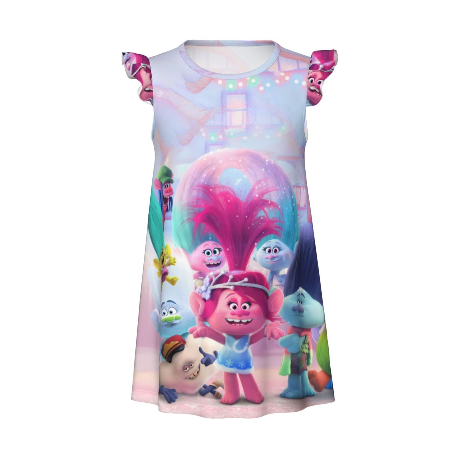Horeoi Trolls Band Together Print Girls Princess Nightgowns Flutter ...