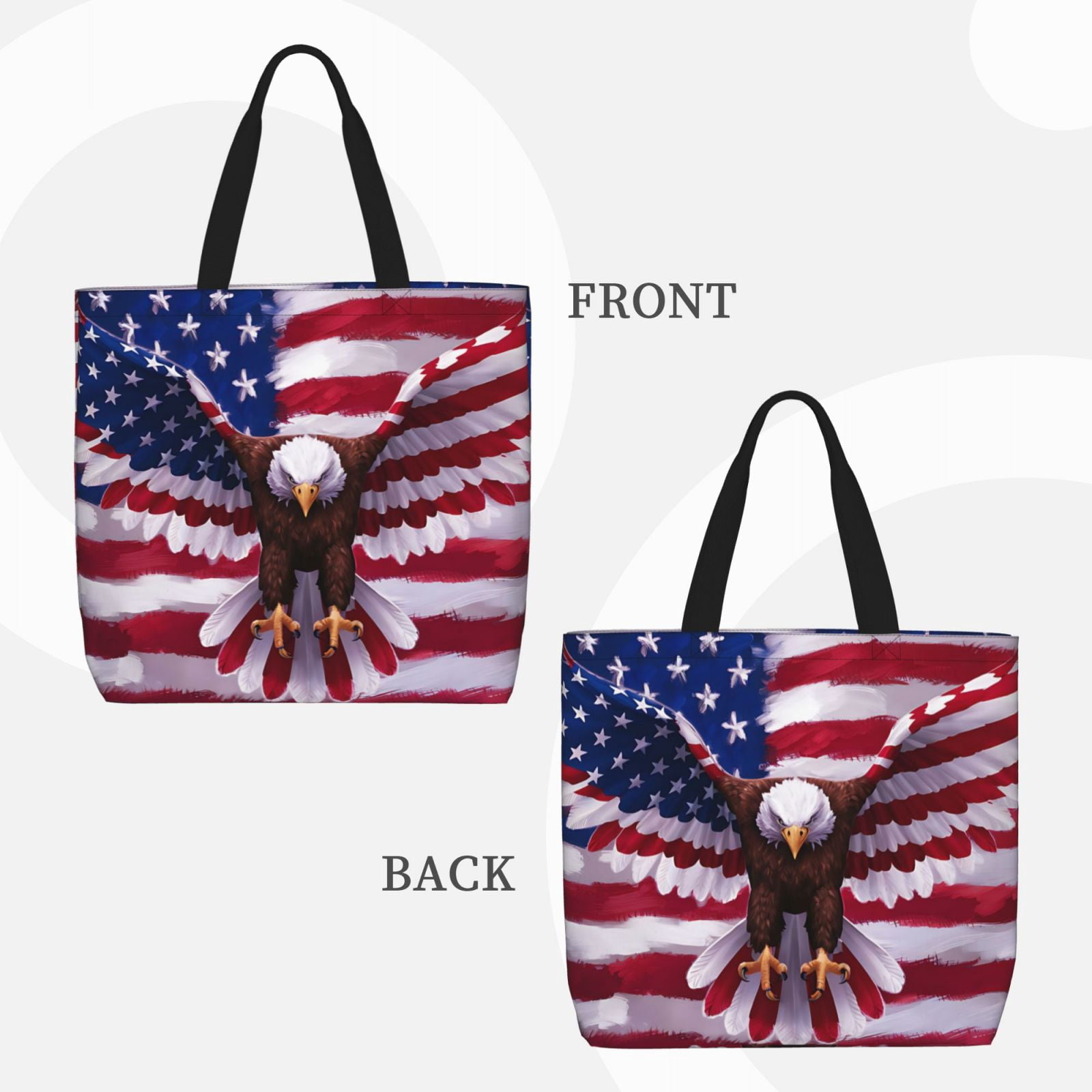 Horeoi USA Eagle with Spread Wings for Reinforced Shoulder Tote Bag ...
