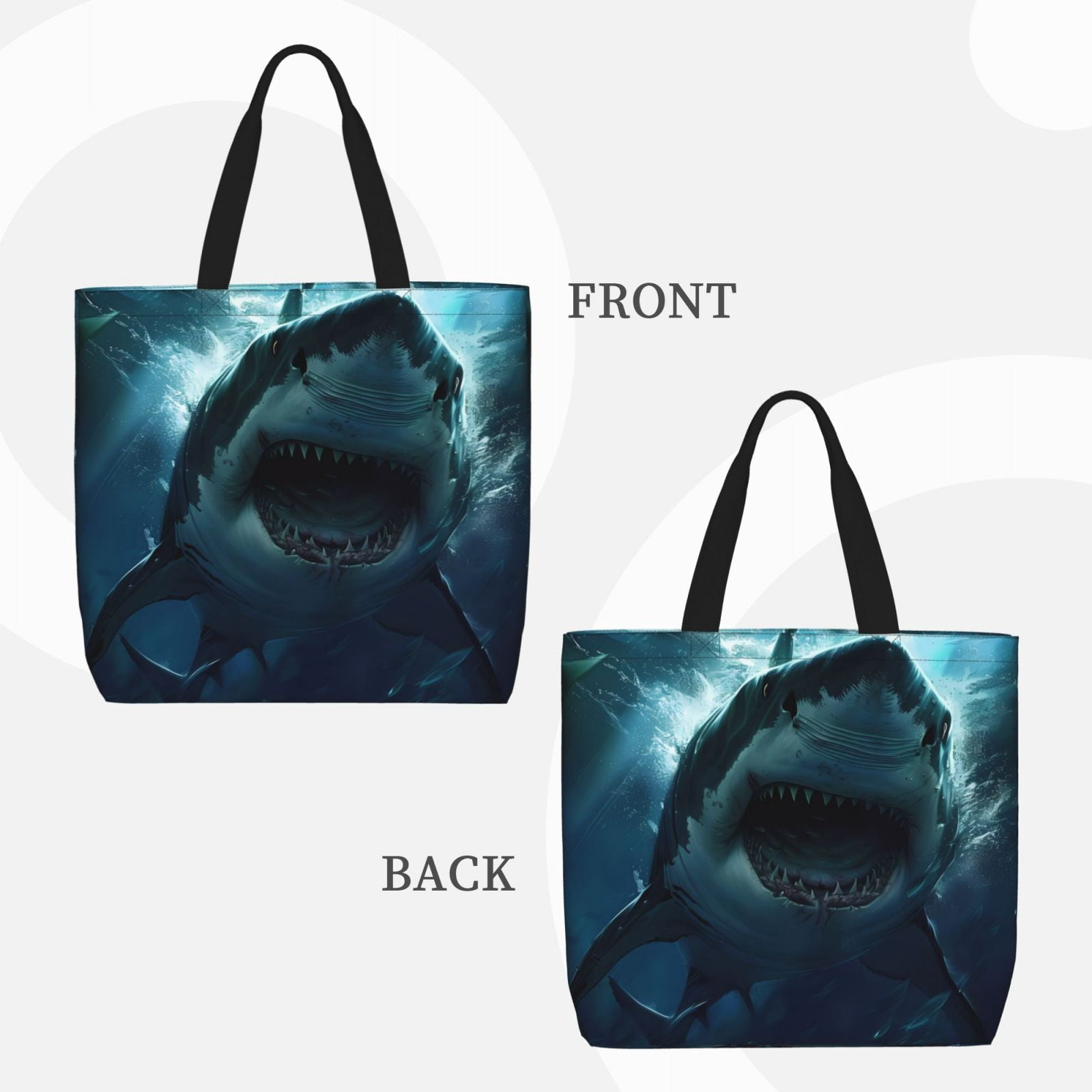 Horeoi Undersea Shark for Reinforced Shoulder Tote Bag Scratch-Proof ...