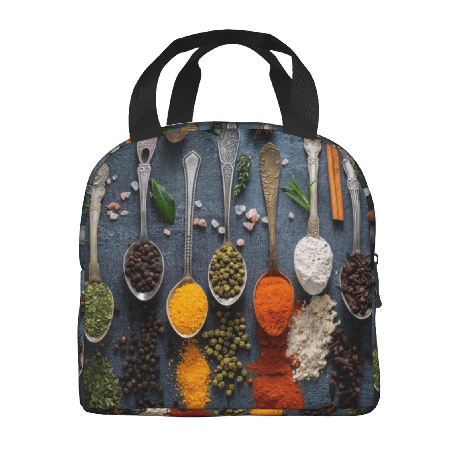 Horeoi Various Herbs And Spices In Spoons Pattern Lunch Bag for Work ...