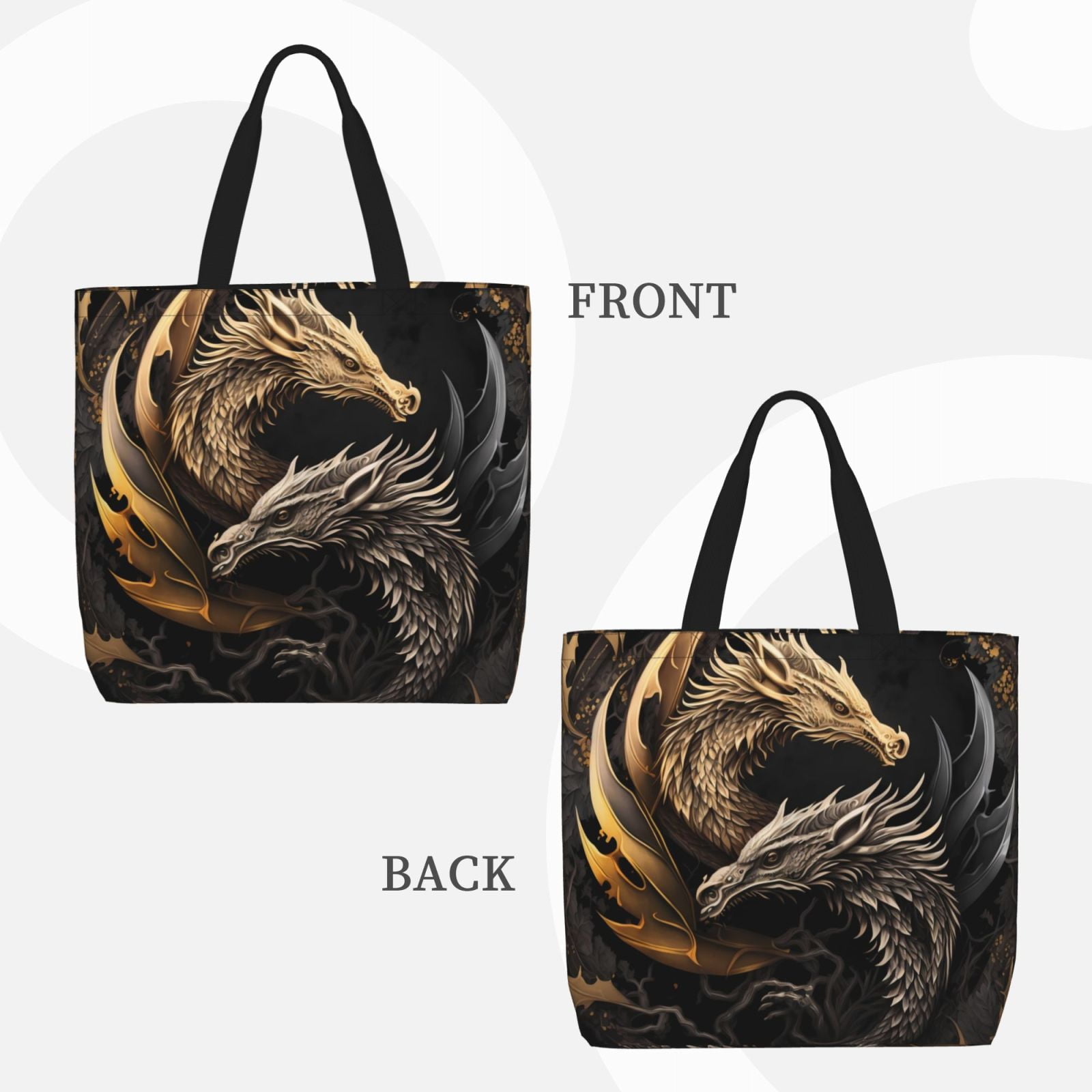 Horeoi Vintage Metal Dragon for Reinforced Shoulder Tote Bag Scratch ...