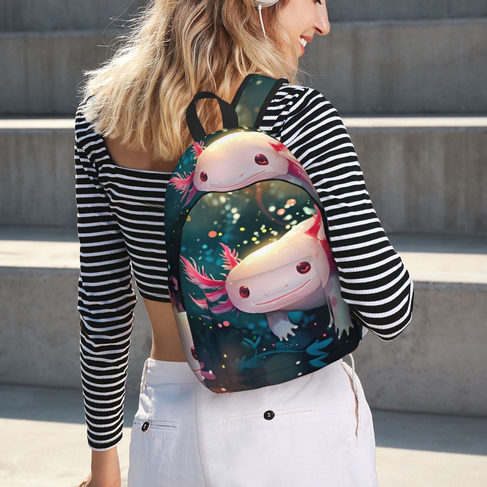Horeoi Whimsical Axolotl Fantasy for Canvas Backpack for School Outdoor ...