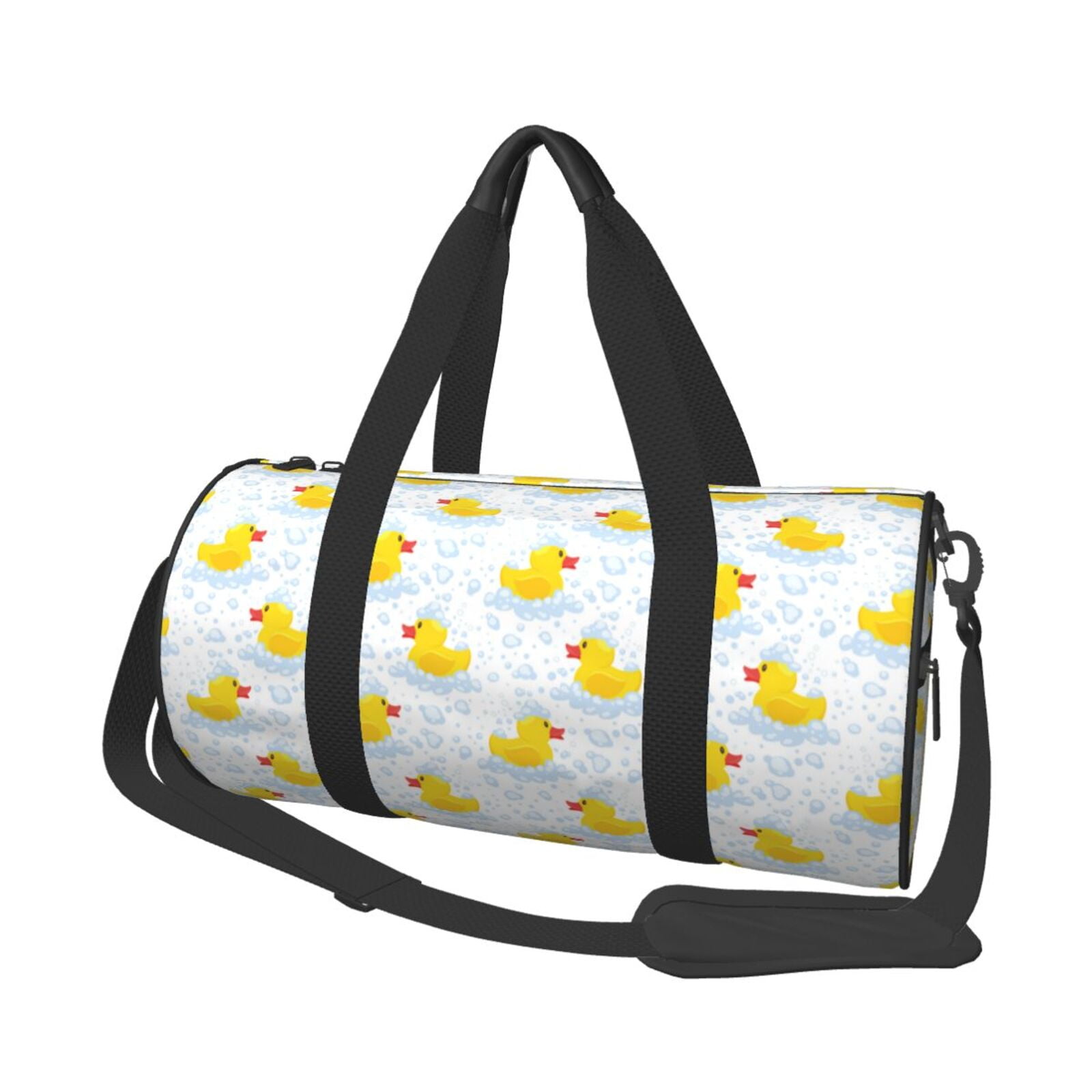 Horeoi Yellow Rubber Duck Print Foldable Travel Duffle Bag with ...