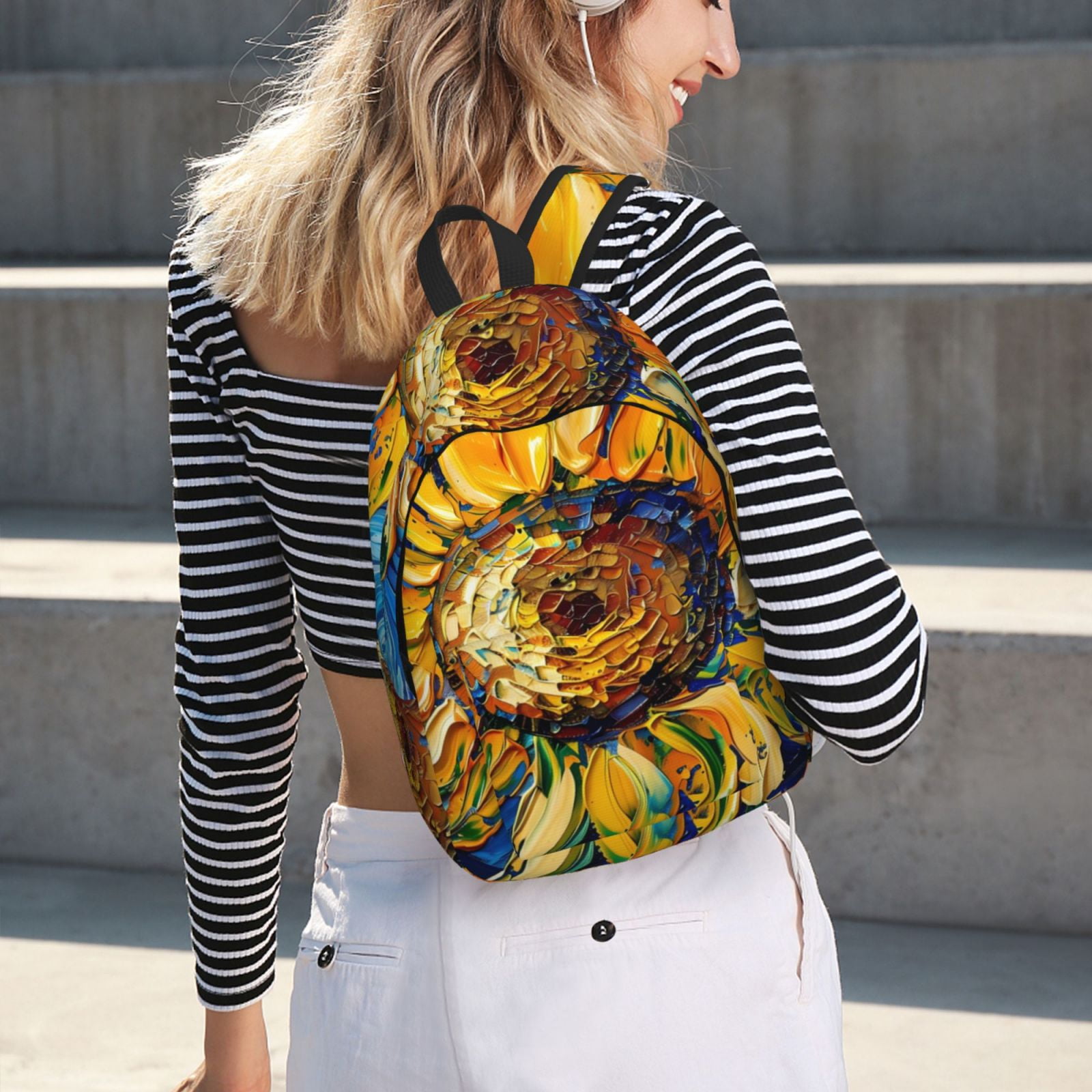 Horeoi vintage Starry Sunflower for Canvas Backpack for School Outdoor ...
