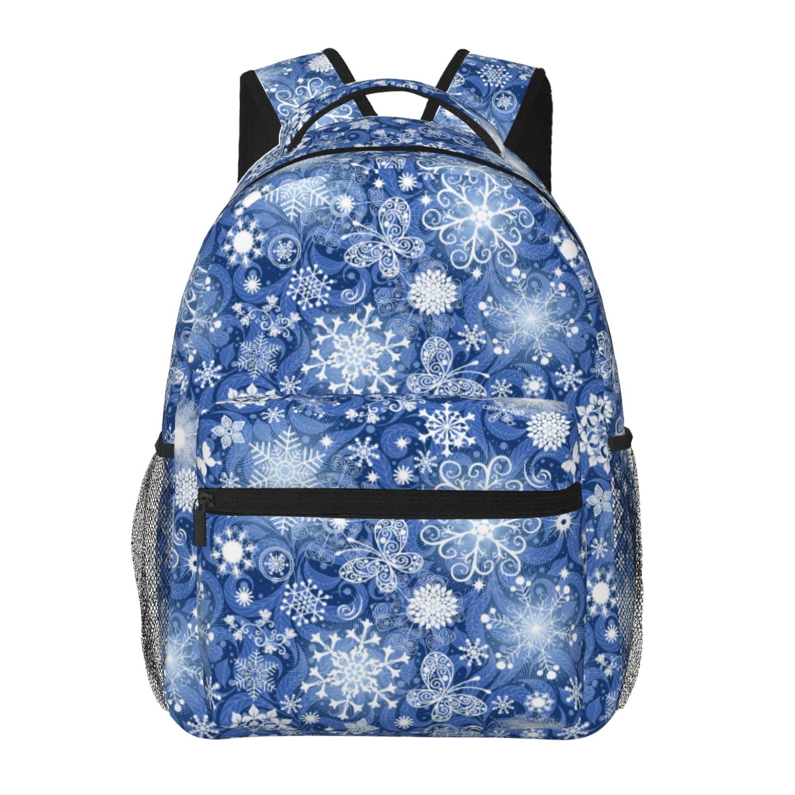 Horeoi whiet Snowflake blue background Print Eco-Friendly Lightweight ...