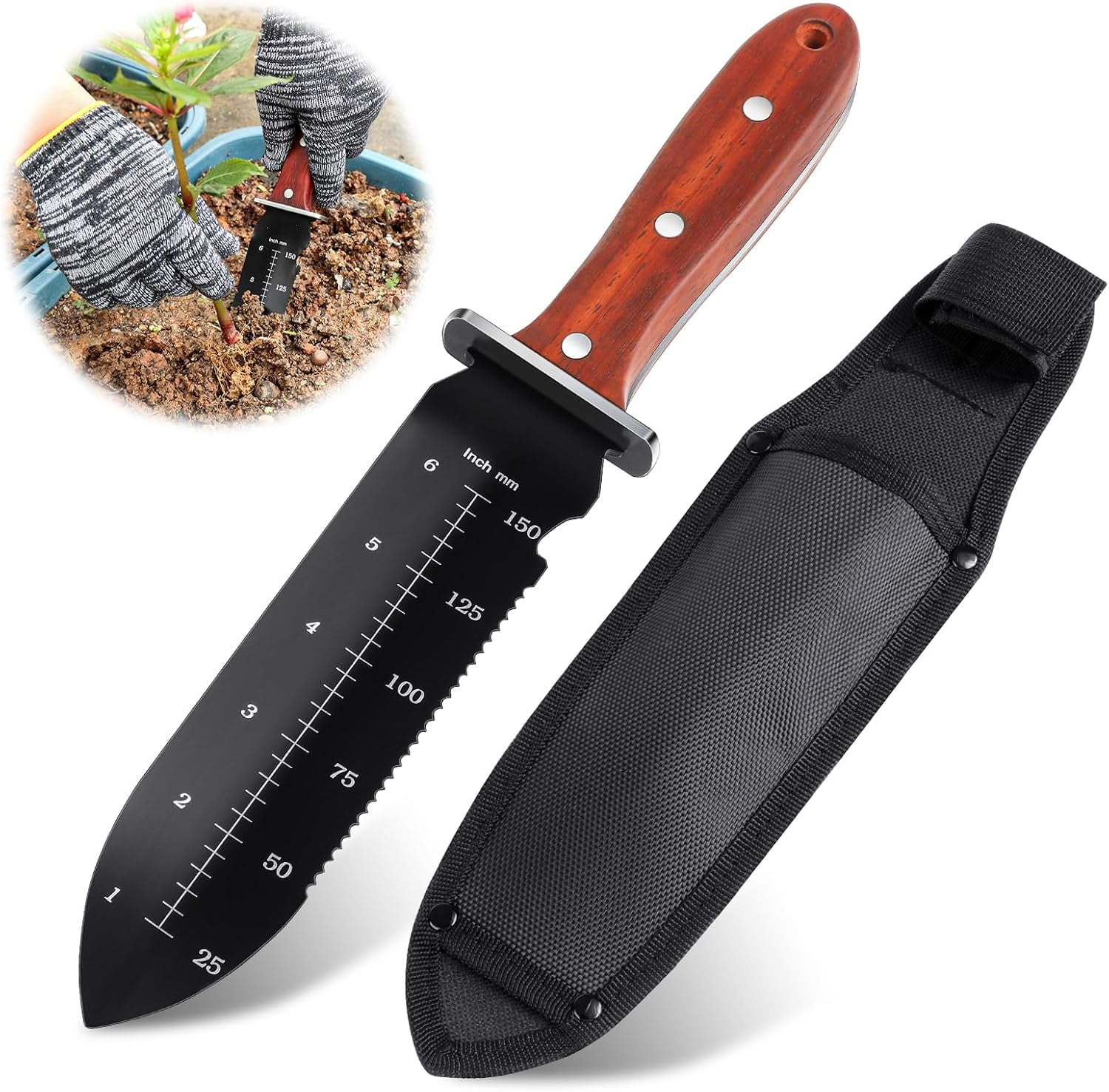 Hori Garden Knife, Tools with Sheath for Planting,Weeding,Digging, 7 ...