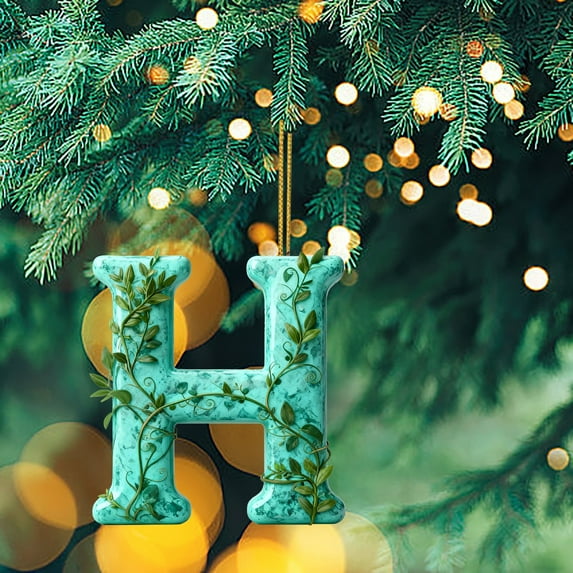 Horivan 1 Counts Alphabet Series 2D Acrylic Christmas Tree Pendant Cute ...