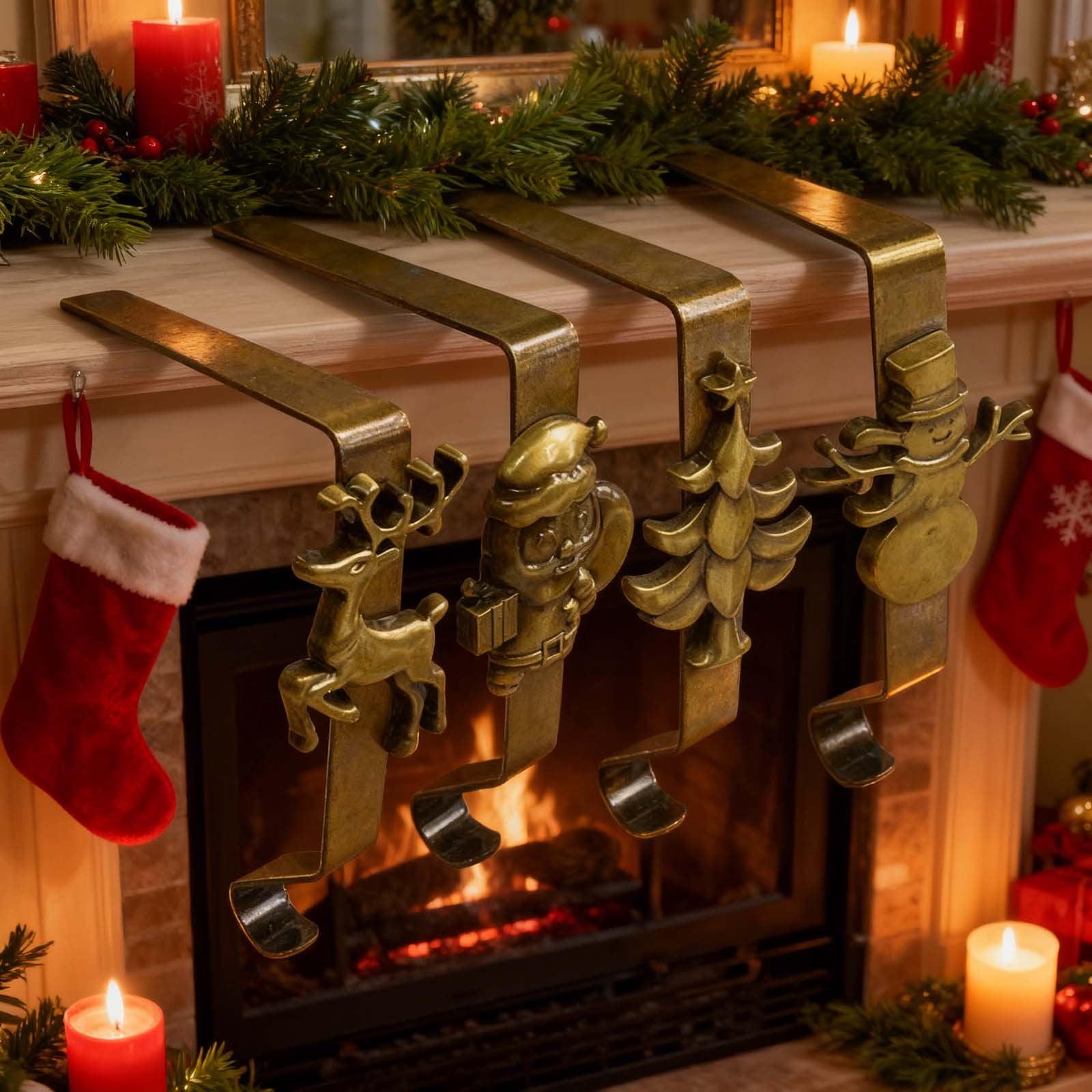 Horivan 1 Counts Christmas Stocking Hangers for Mantel Heavy Duty Wall ...