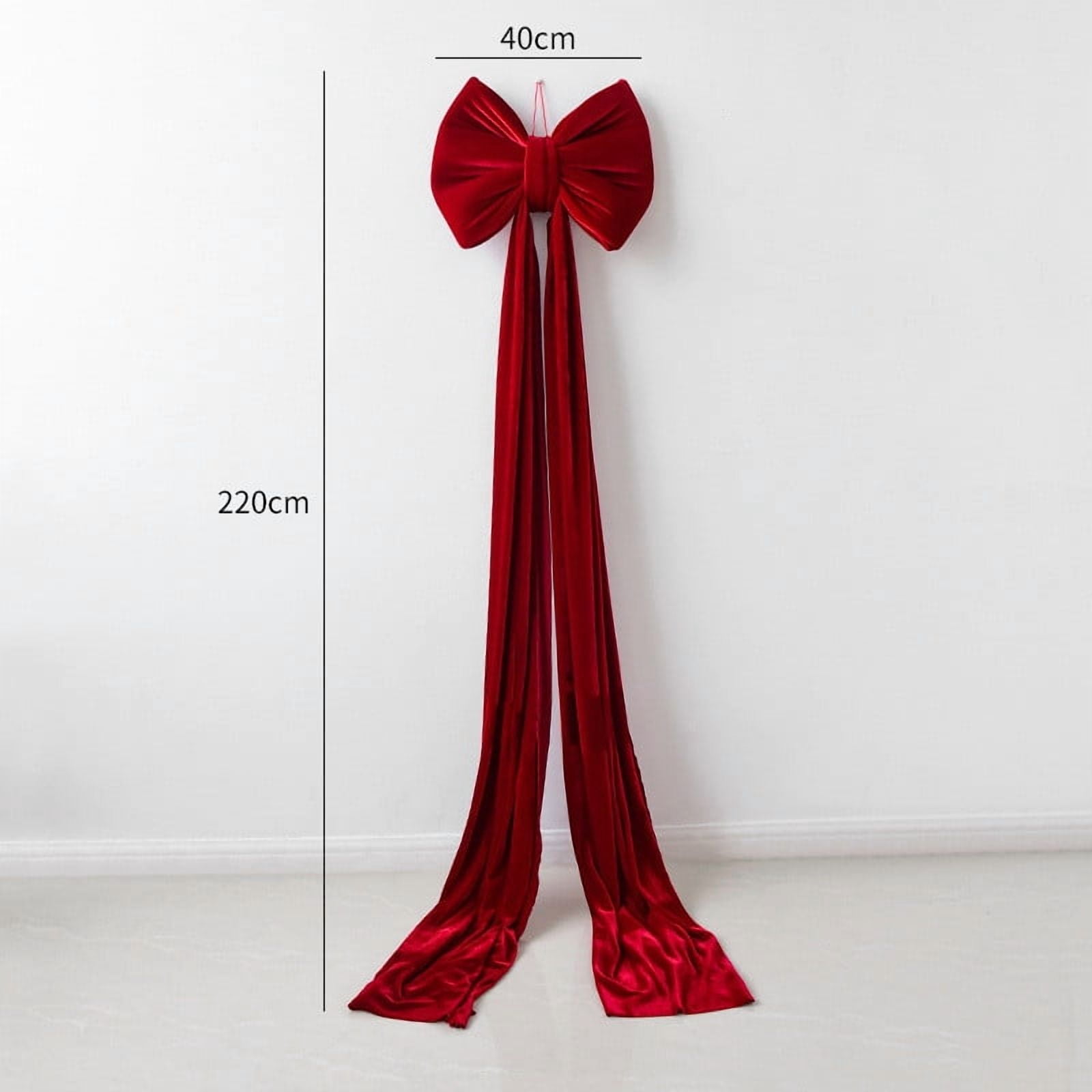 Horivan 1 Packs Extra Large Red Bow Christmas Tree Topper Satin Ribbon ...