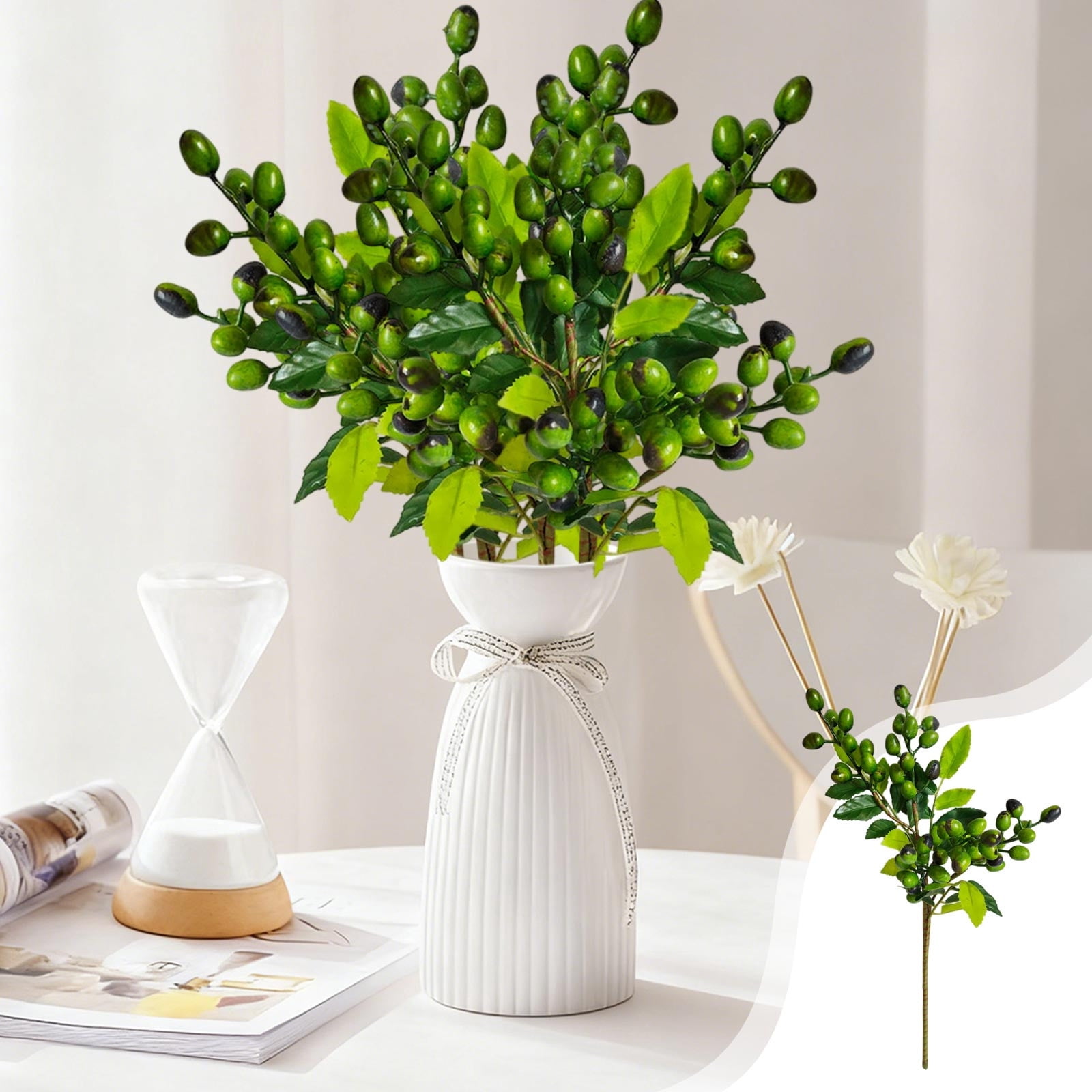 Horivan 2 Counts Artificial Berry Branches Christmas Decor Realistic ...