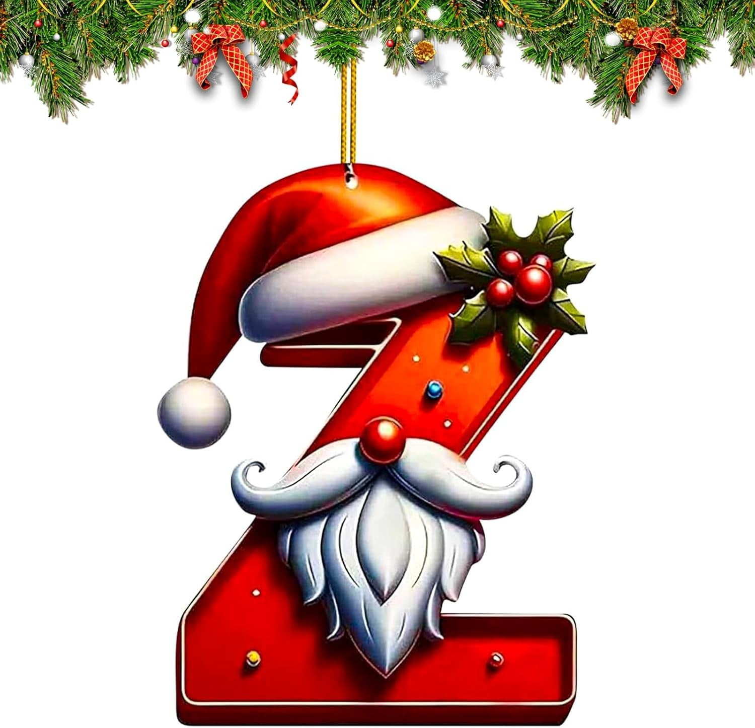 Horivan 3 Counts Personalized Acrylic Alphabet Christmas Ornaments 26 ...