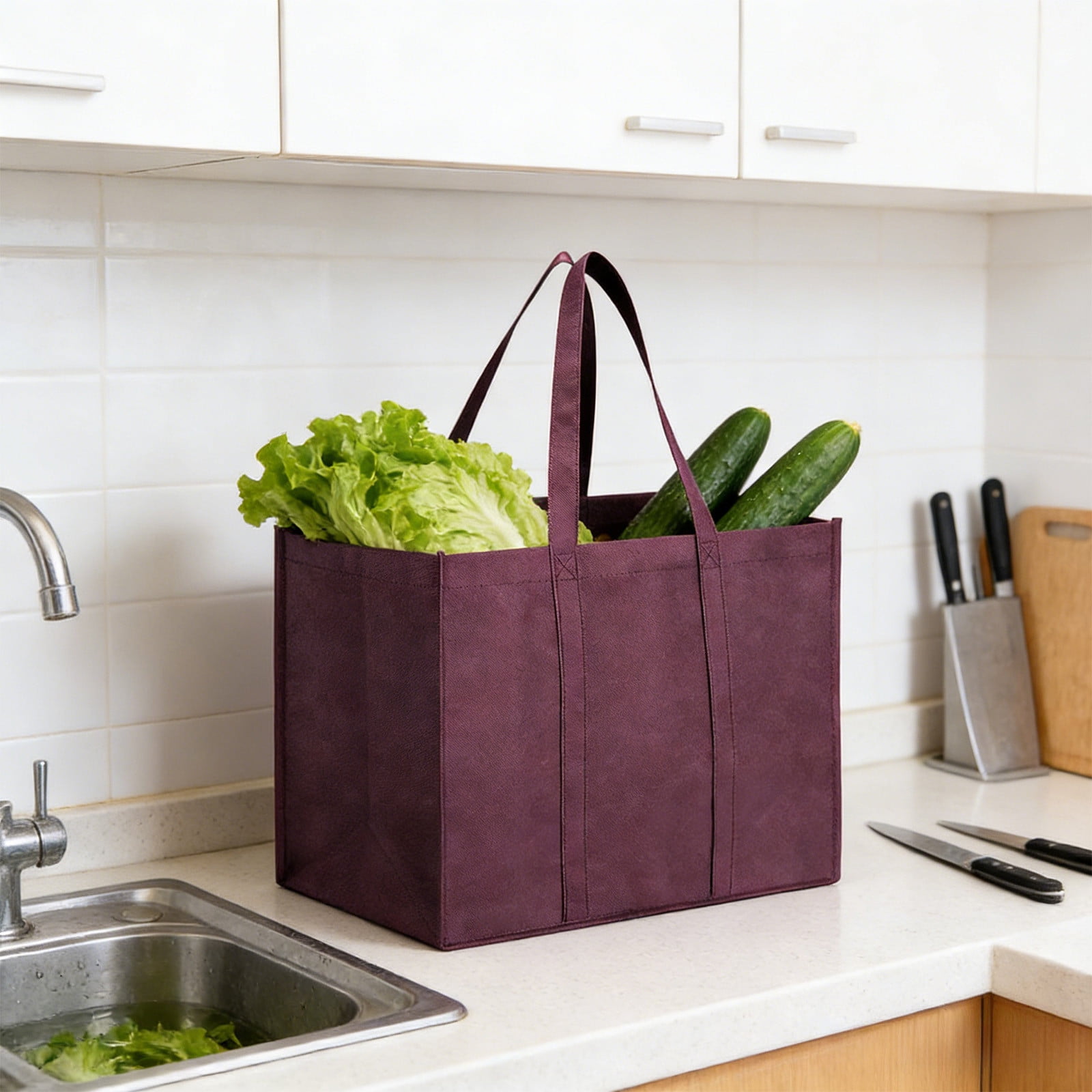 Horivan 3 Counts Reusable Grocery Bags Heavy Duty Foldable Shopping ...