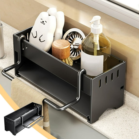 Horivan 3 Counts Stainless Steel Kitchen Sink Sponge Rack with Soap ...