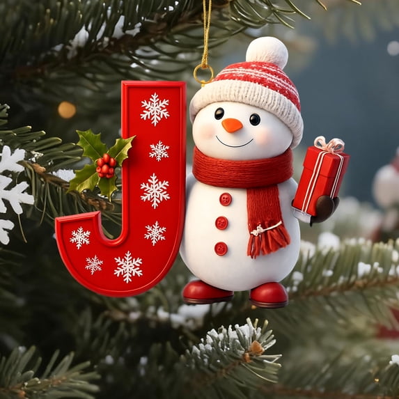 Horivan 3 Pcs Acrylic Alphabet Christmas Ornaments Personalized DIY ...