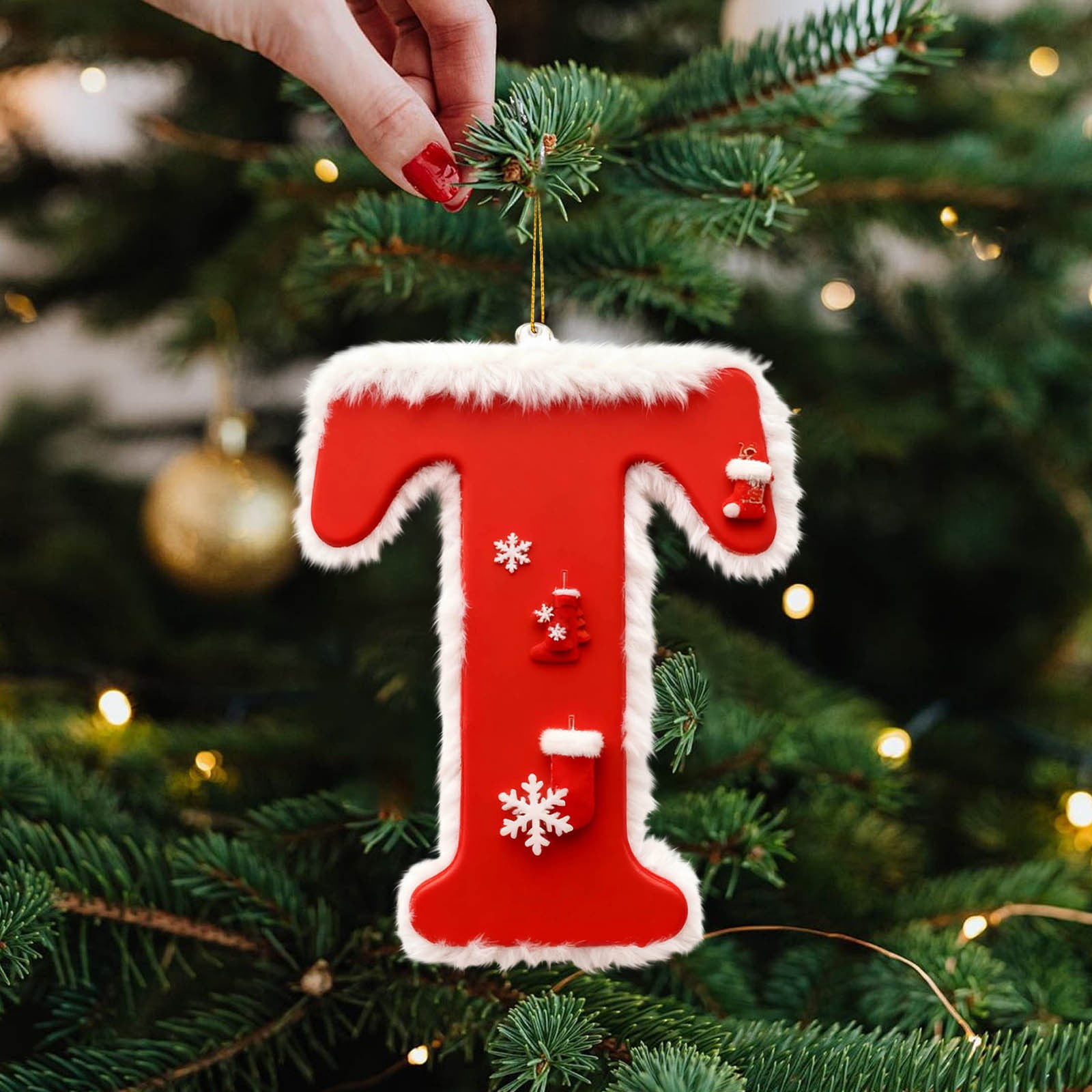 Horivan 3 Pcs Personalized Acrylic Alphabet Christmas Ornaments 26 ...