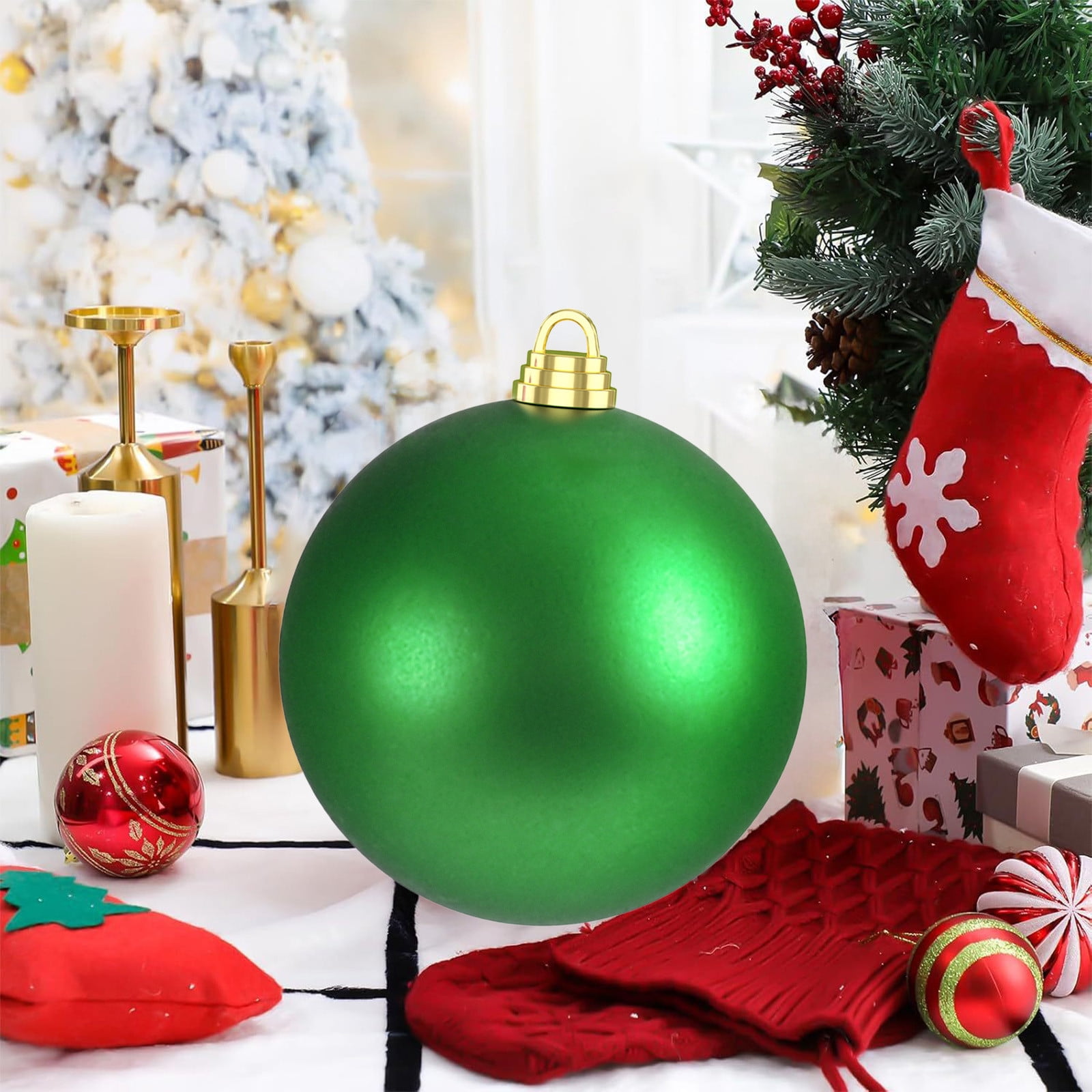 Horivan 6 Inch Shatterproof Christmas Ornament Ball Glitter Decorations ...