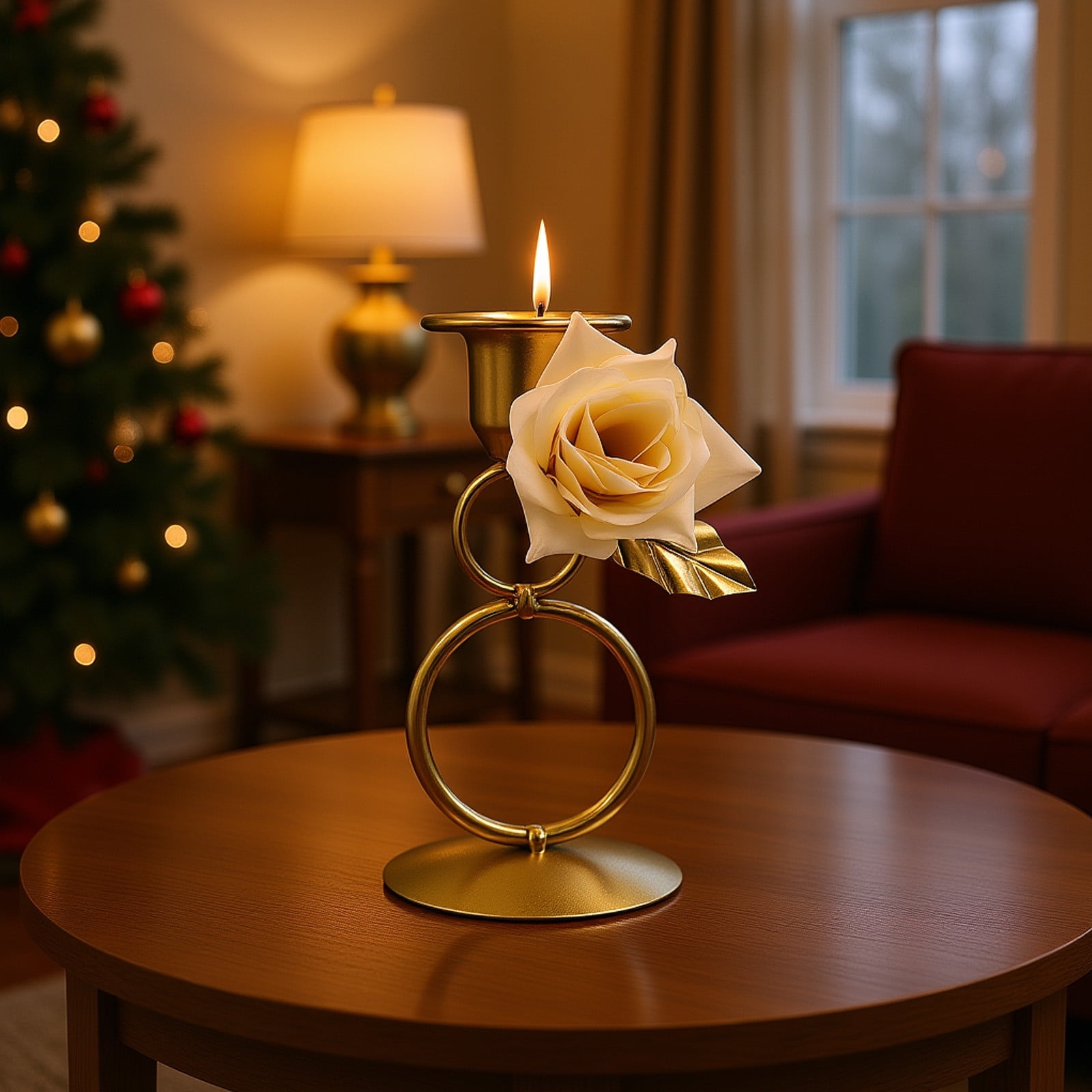 Horivan Modern Metal Christmas Candlestick Holder Rustic Table ...