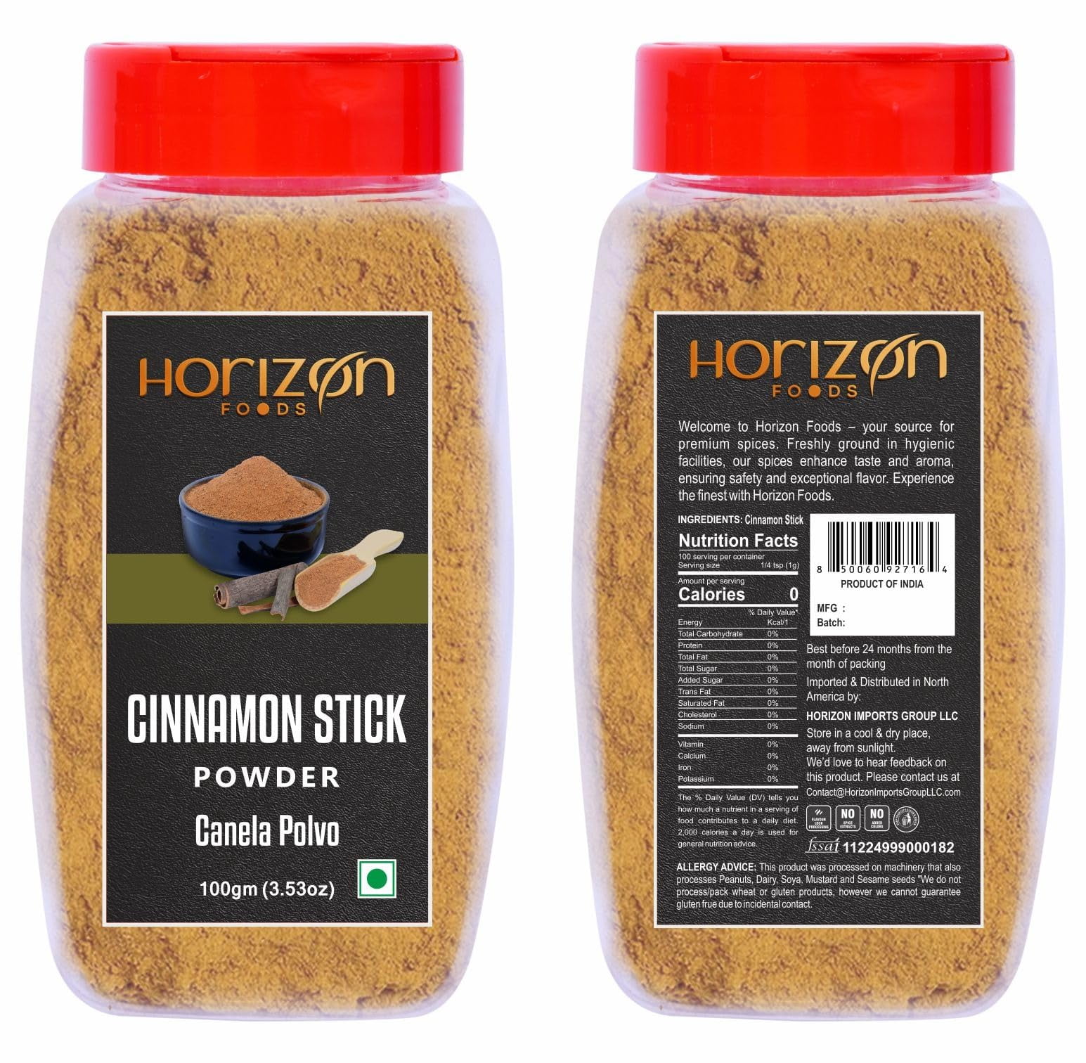 Horizon Foods Cinnamon Powder OIF8 - 200 Grams Premium Freshly Ground Cinnamon Sticks for Baking ...