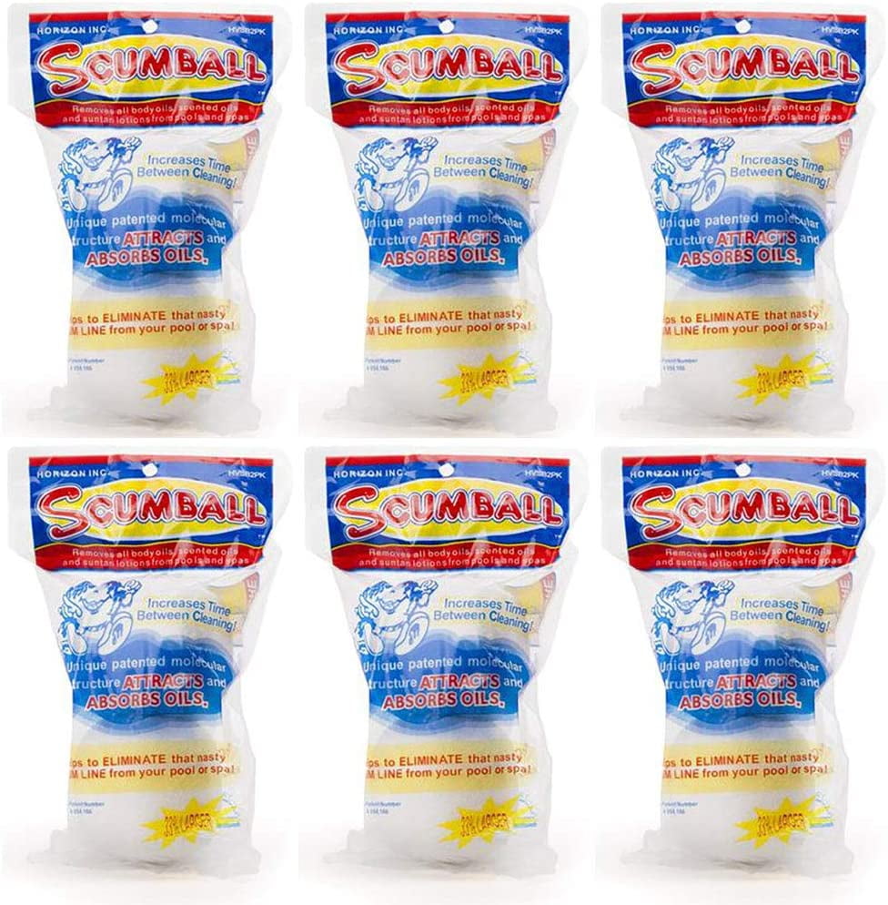 Horizon HV-SB2PK Scumball Pool and Spa Scum Eliminating Ball (6 Packs ...