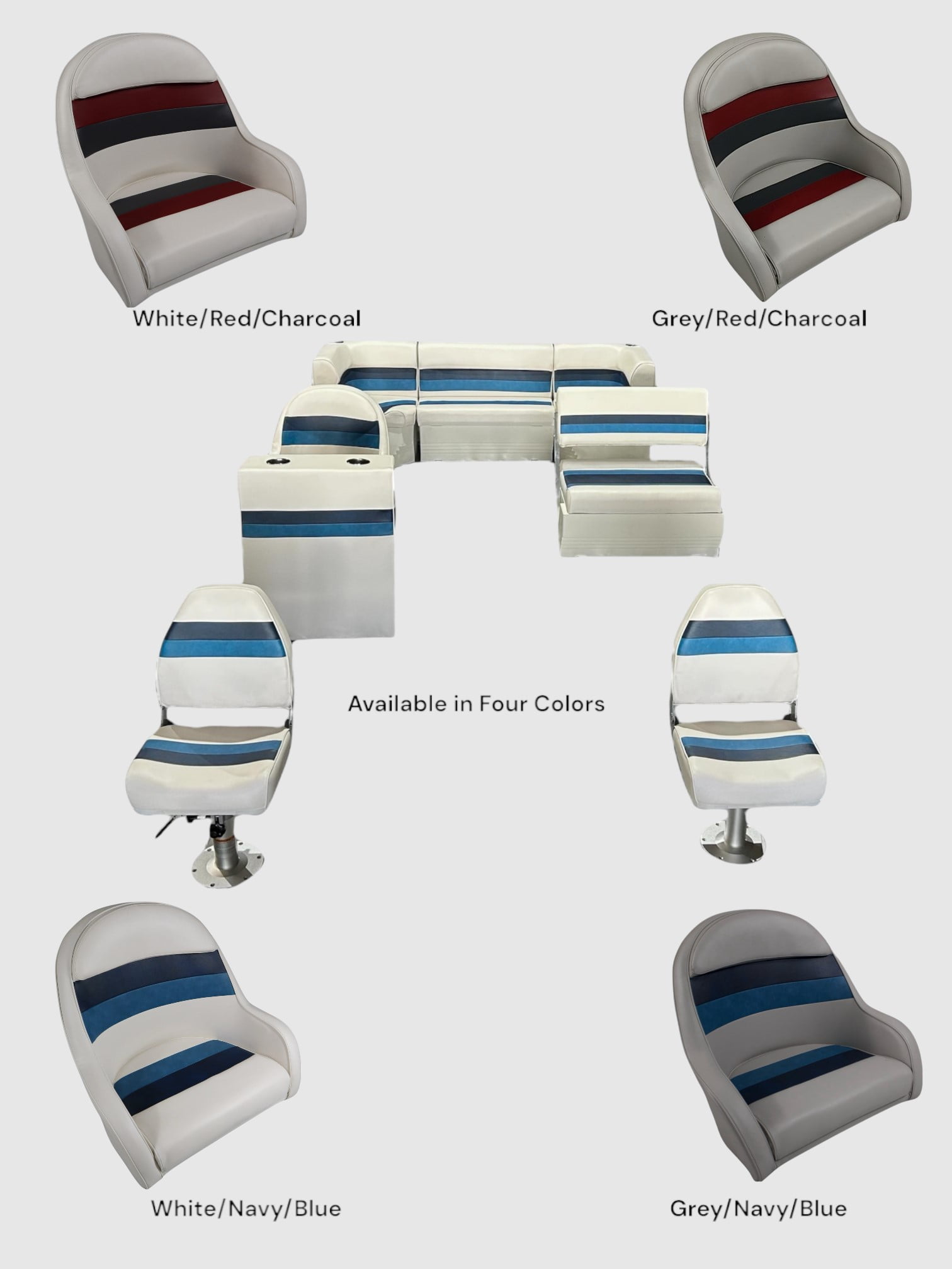 Horizon Manufacturing Premium Pontoon Furniture Set 12 PC Premium 012 ...