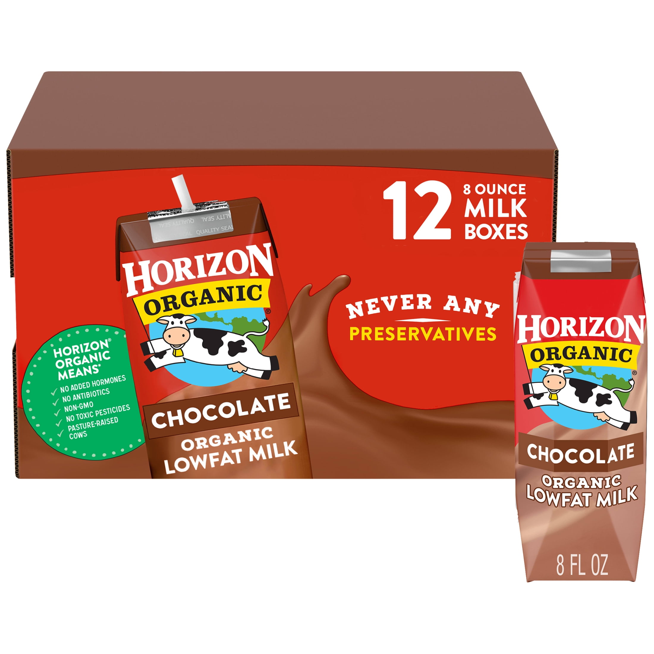 Horizon Organic Chocolate Lowfat Milk 8 fl. oz., 12 Count - Walmart.com