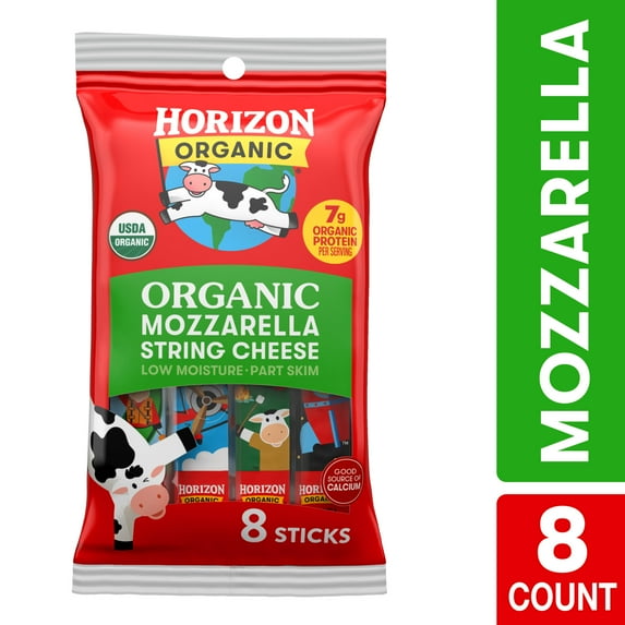Horizon Organic Mozzarella String Cheese 8 Sticks 8 oz with Calcium and ...