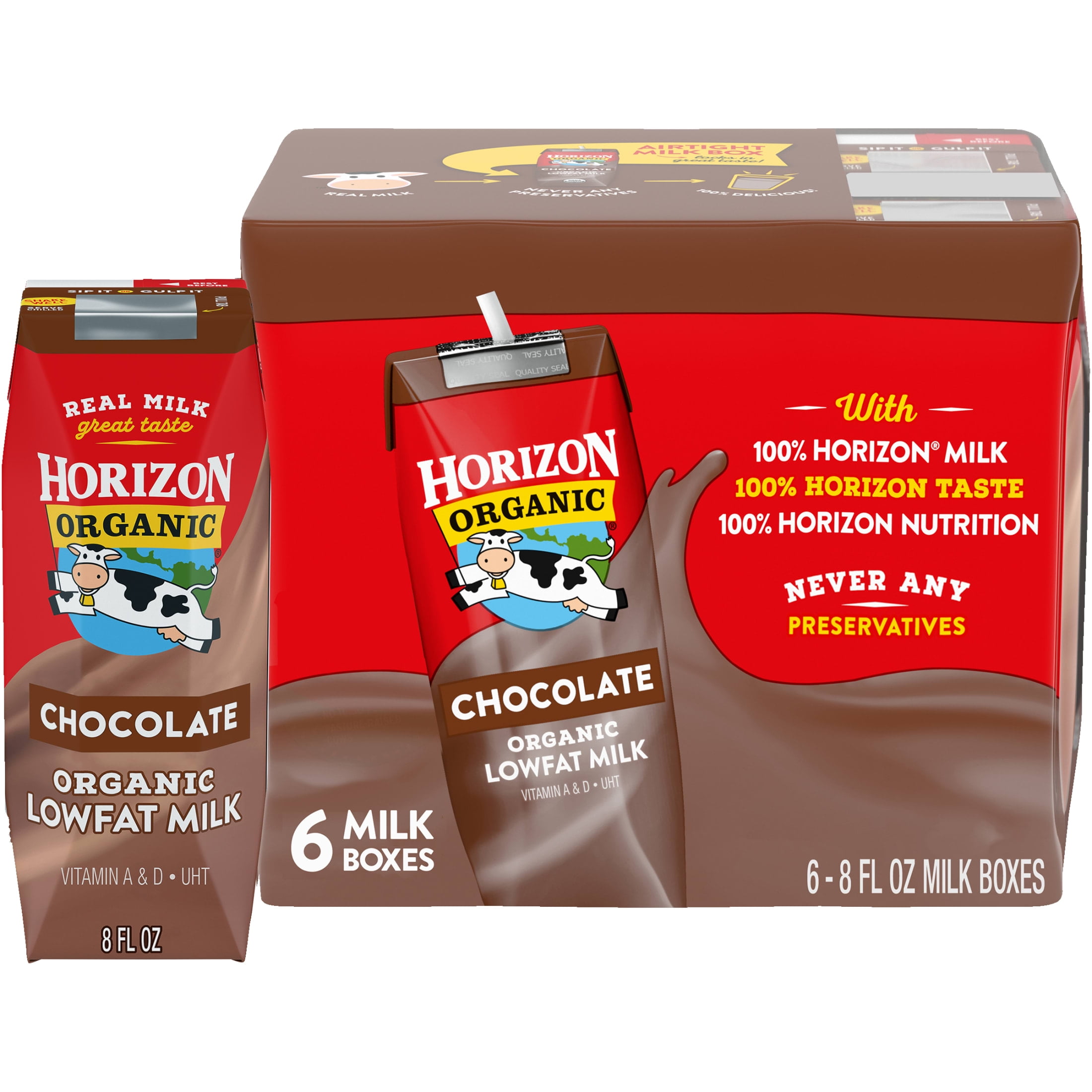 Horizon Organic Shelf-Stable 1% Low Fat Milk Boxes, Chocolate, 8 fl oz ...