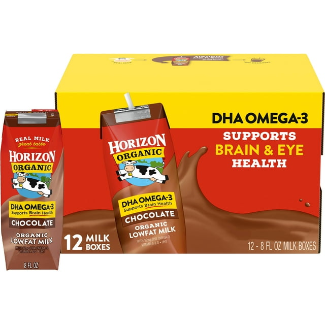 Horizon Organic Shelf-Stable 1% Low Fat Milk Boxes with DHA Omega-3 ...
