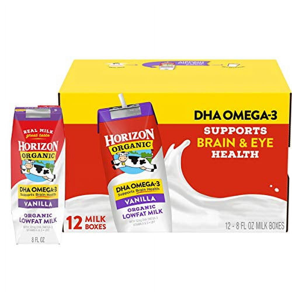 Horizon Organic Shelf-Stable 1% .. Low Fat milk Boxes .. with DHA Omega ...