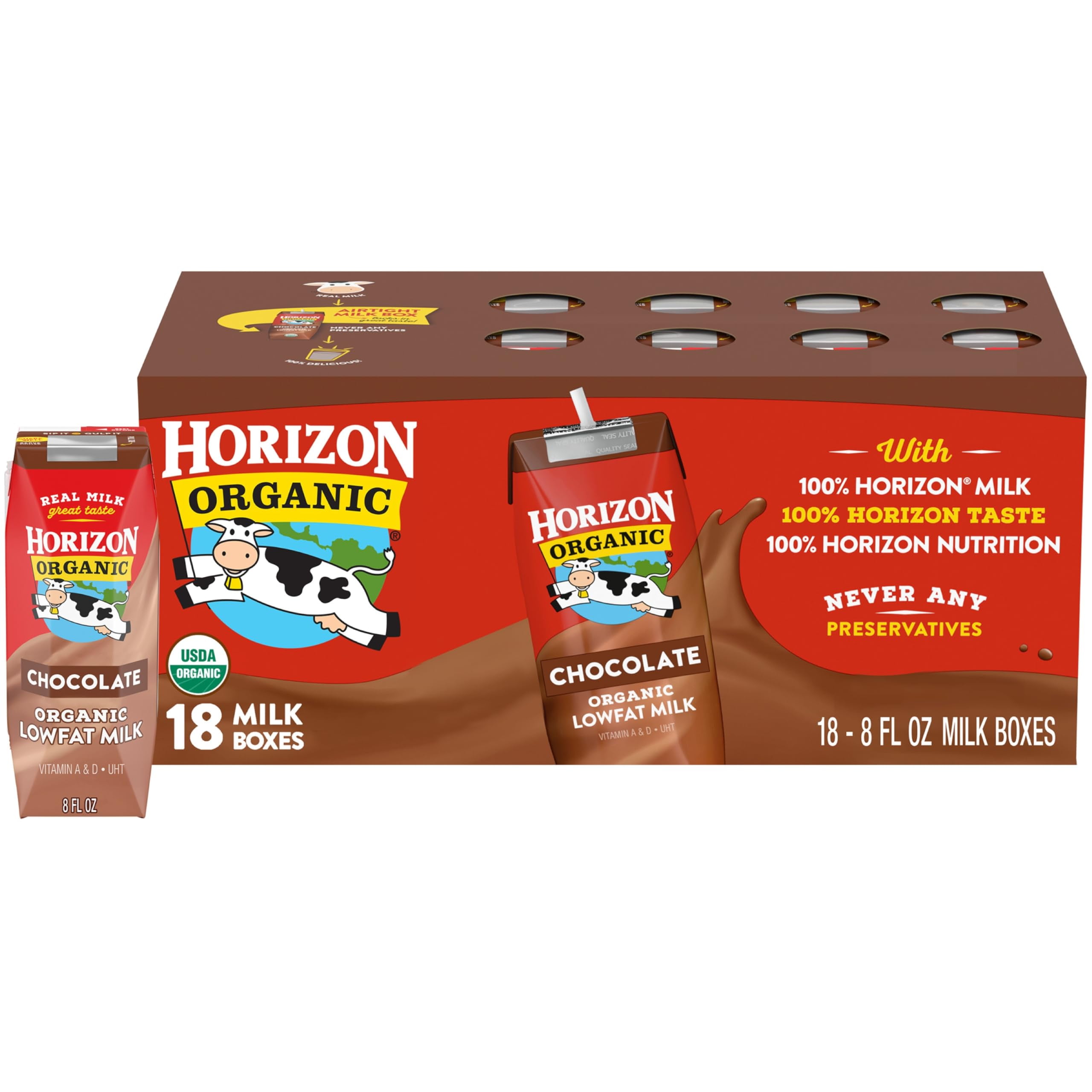 Horizon Organic Shelf-Stable 1% Lowfat Milk Boxes, KMC2Chocolate, 8 Fl ...