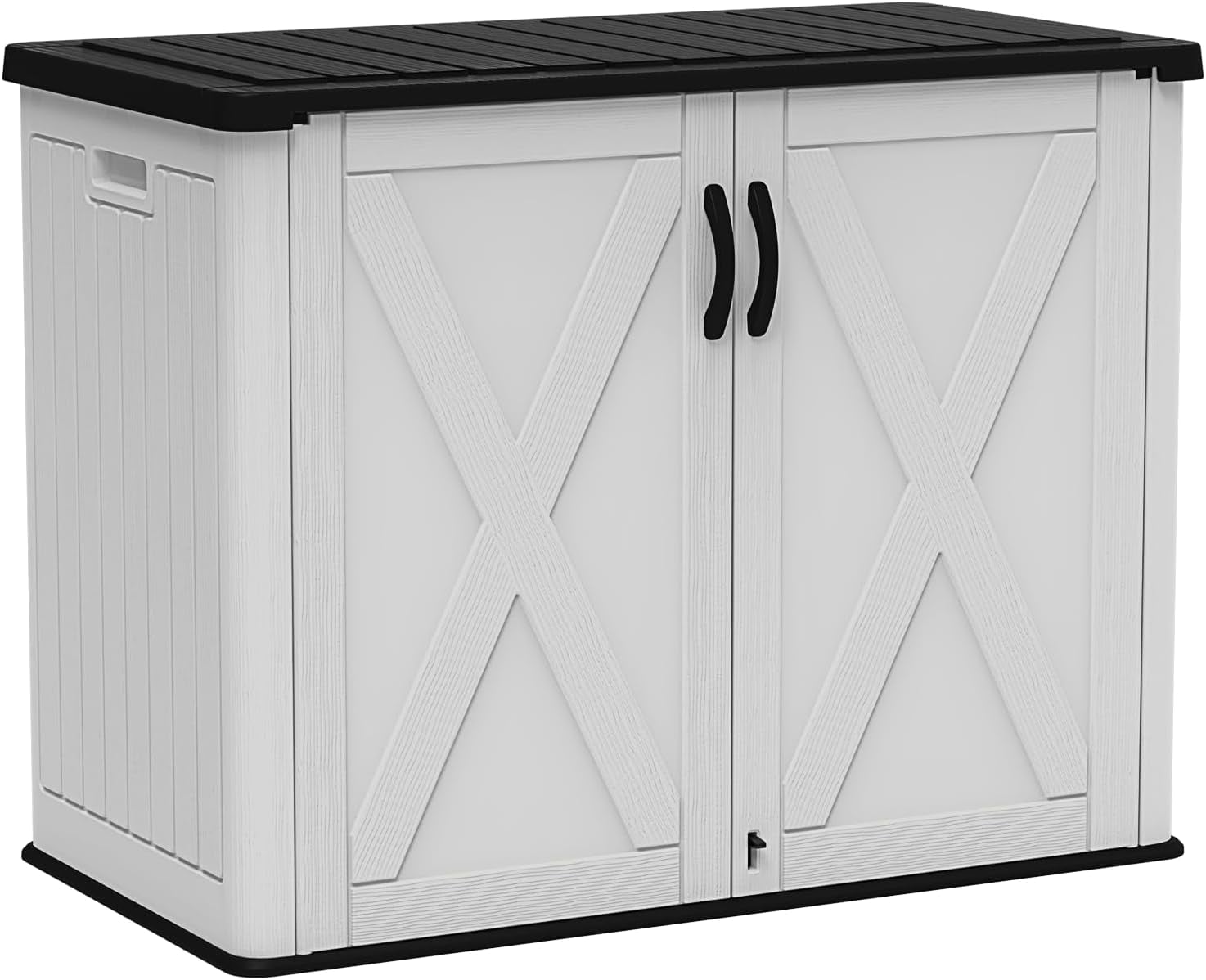 Horizontal 26 Cu Ft Backyard Storage Shed Box in Stylish White Design ...