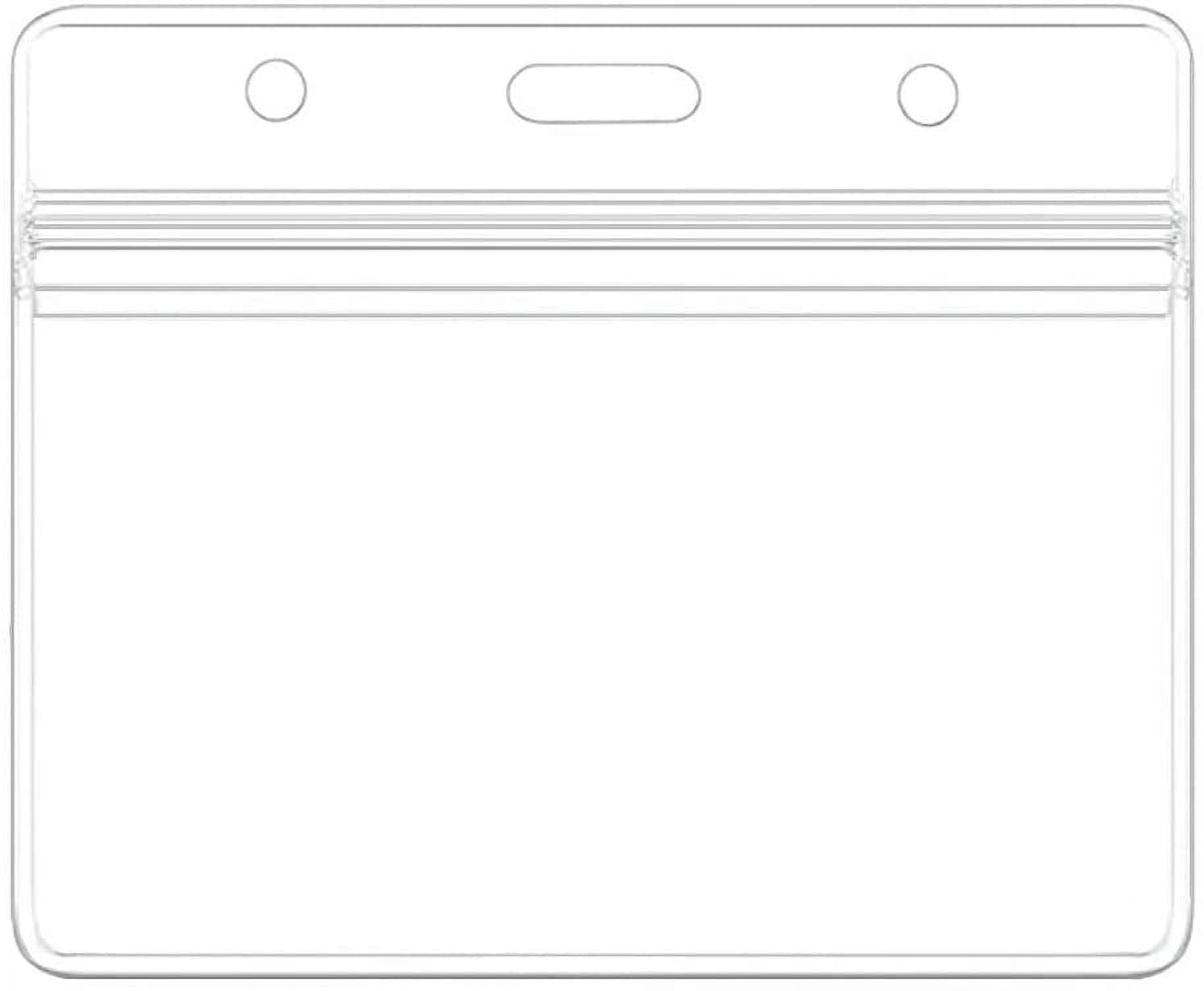 Horizontal Badge Holders, Clear Plastic ID Card Sleeves, Waterproof ...