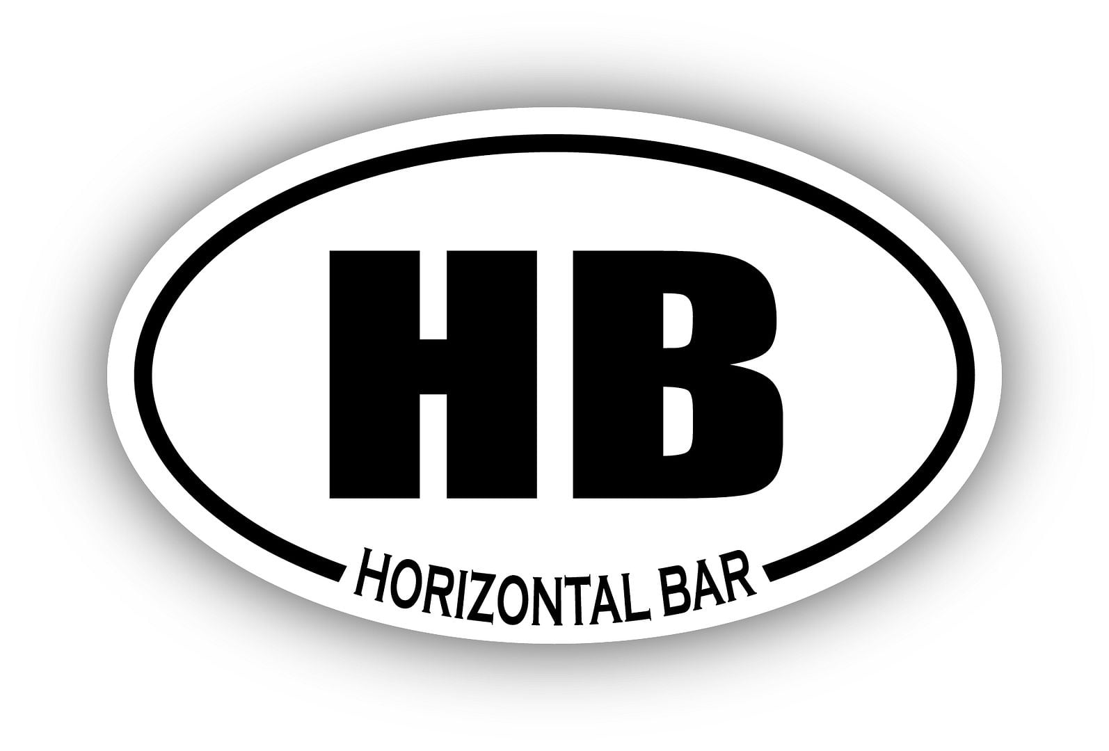 Horizontal Bar HB Oval Bumper Sticker 3M Vinyl Decal 3 in x 5 in ...