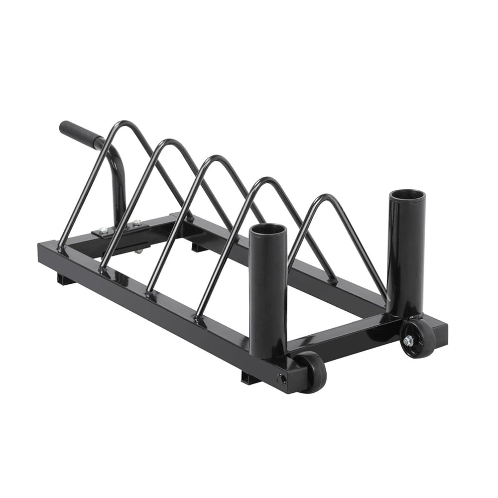 Horizontal Barbell Bumper Plate Rack, Holder Olympic Bar Storage Rack ...
