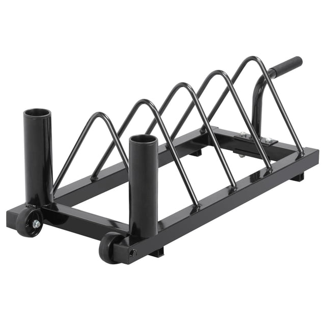 Horizontal Barbell Bumper Plate Rack Holder Olympic Bar Storage Rack ...
