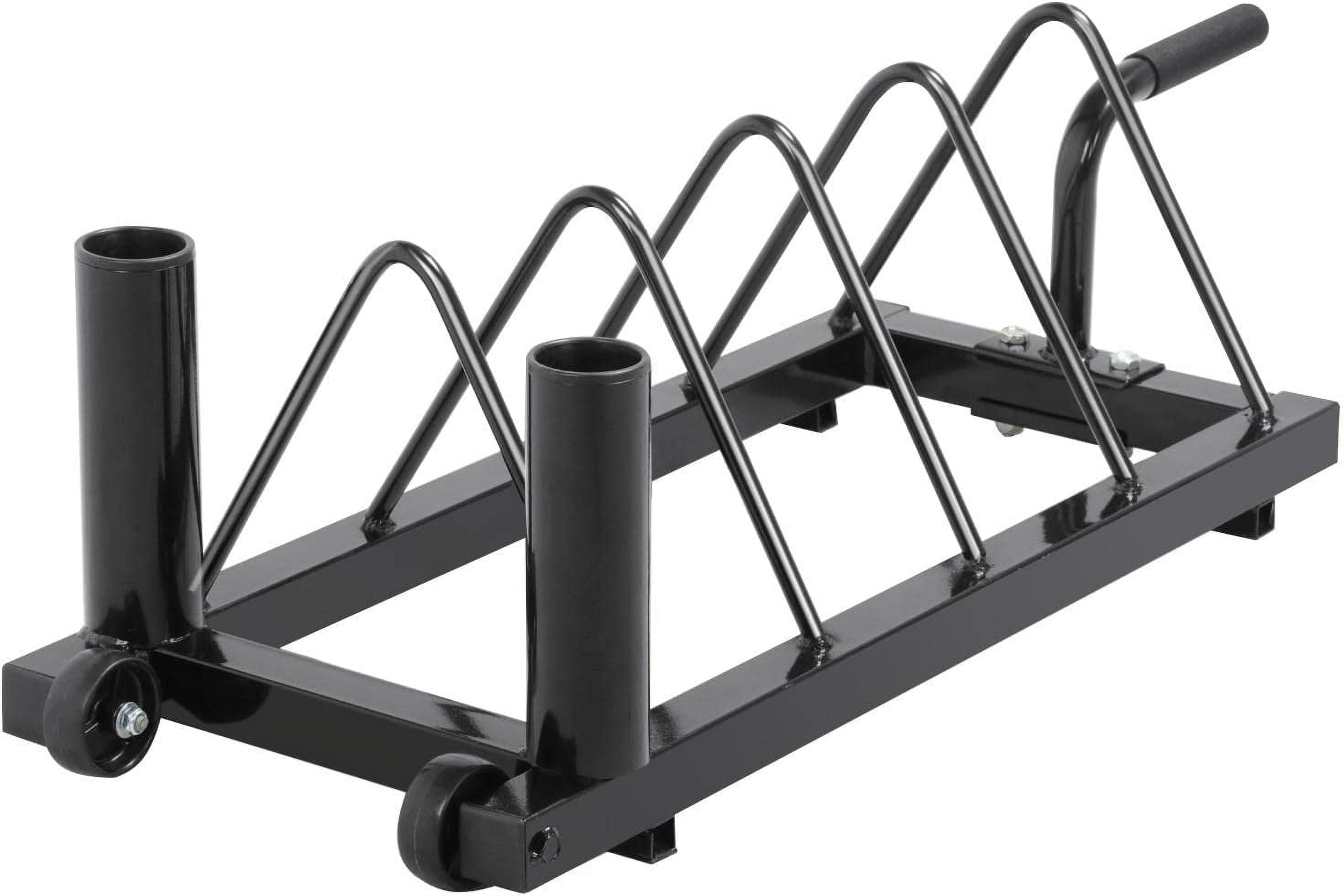 Horizontal Barbell Bumper Plate Rack Holder Olympic Bar Storage Rack ...