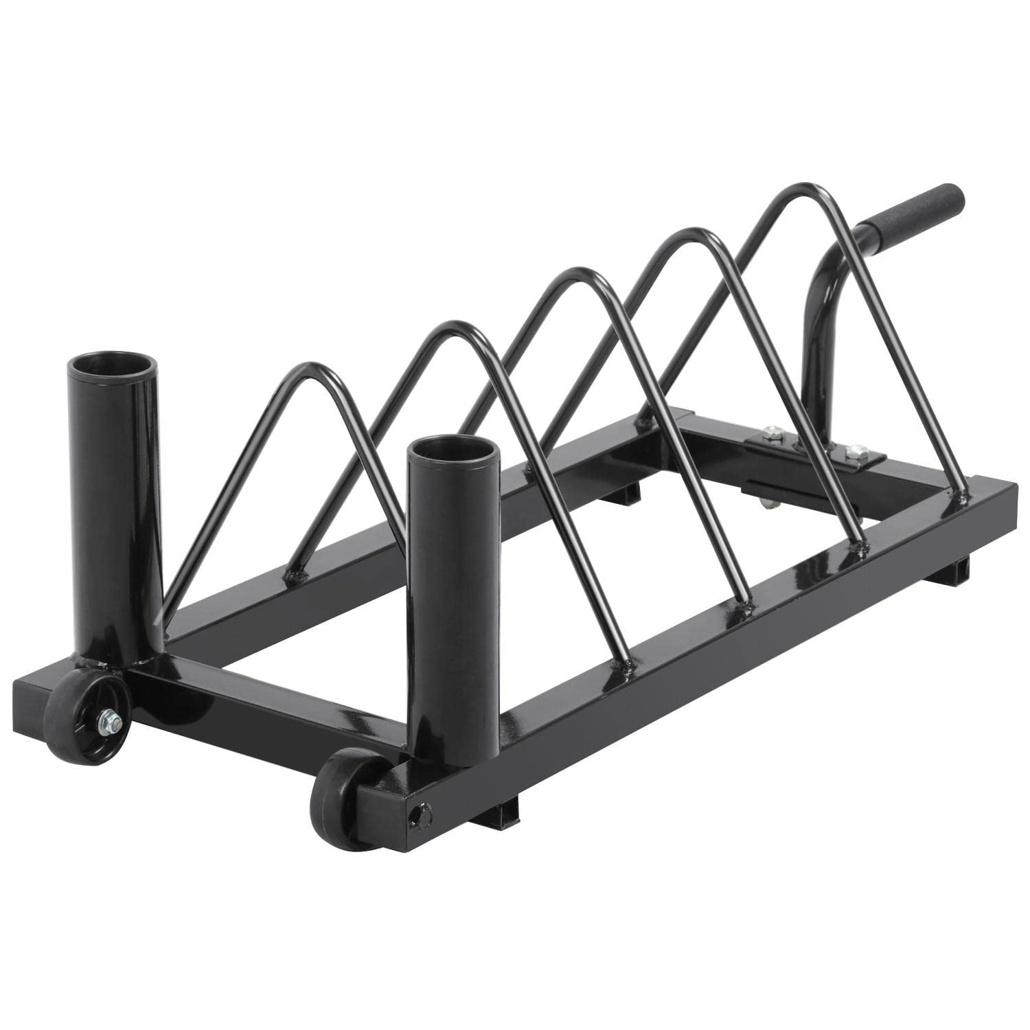 Horizontal Barbell Bumper Plate Rack Holder Olympic Bar Storage Rack ...
