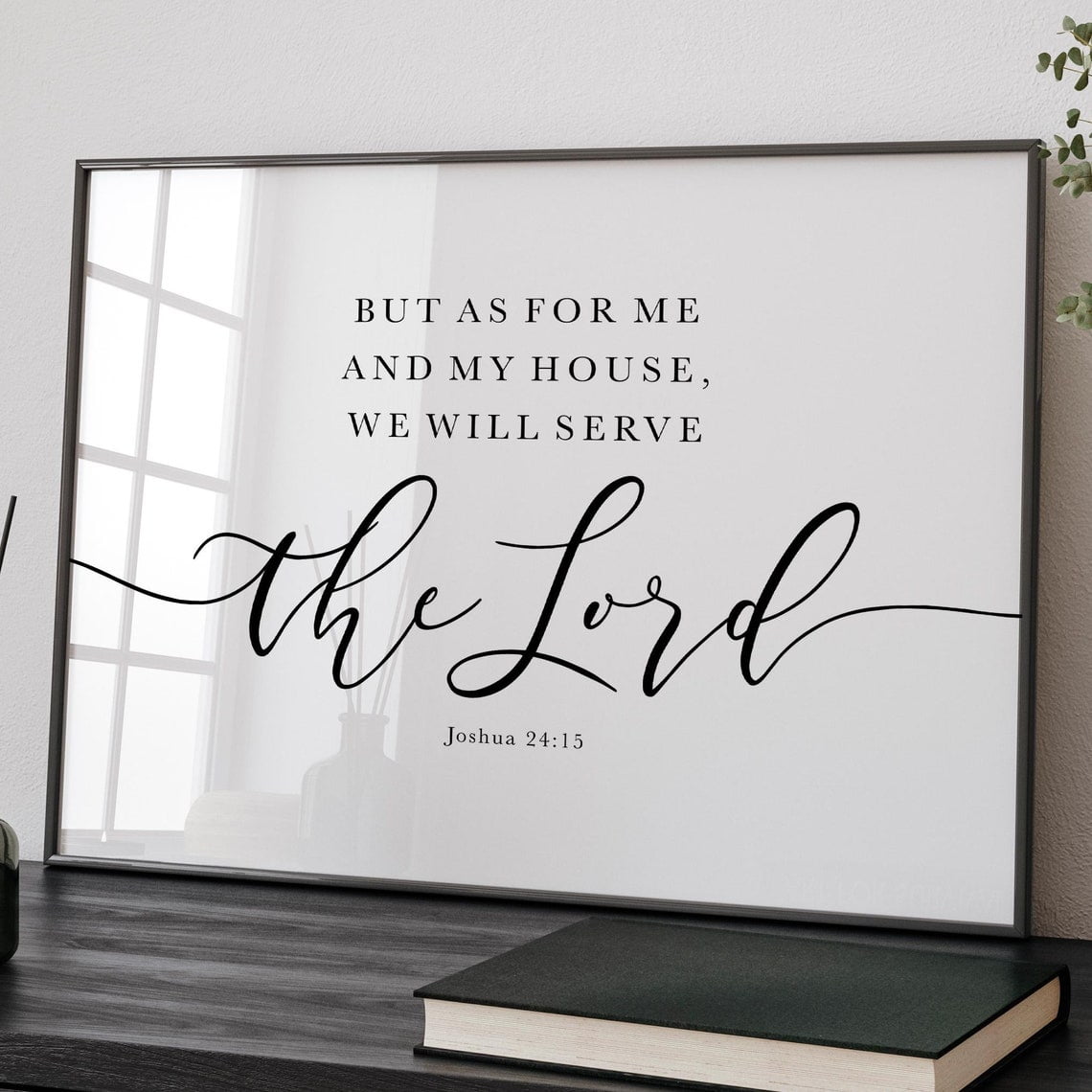 Horizontal Bible Verse Wall Art Joshua 24:15 But As For Me And My House ...